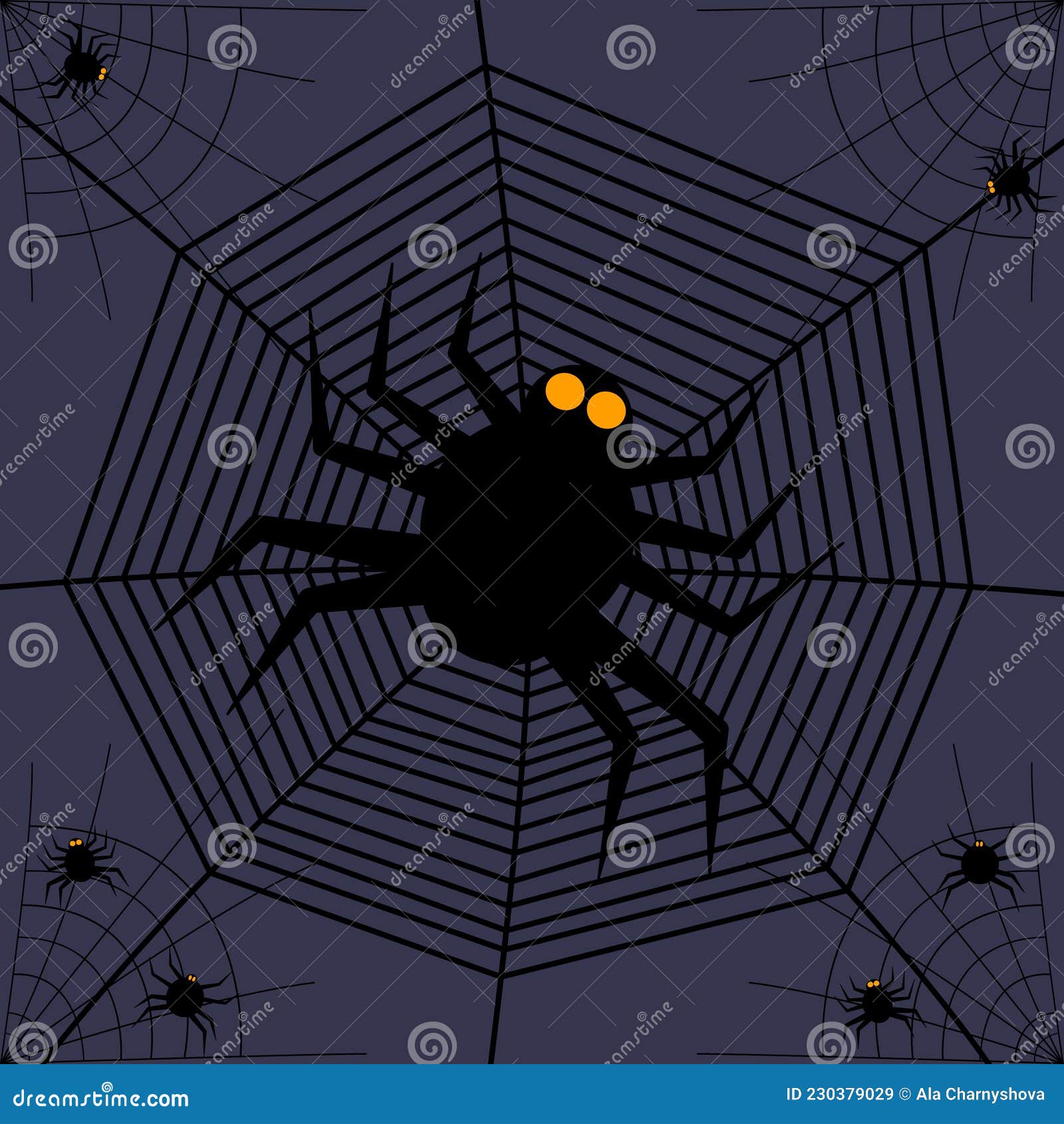 Halloween Party Invitations or Greeting Card with Spider Webs and ... Halloween Party Invitations or Greeting Card with Spider Webs and ...