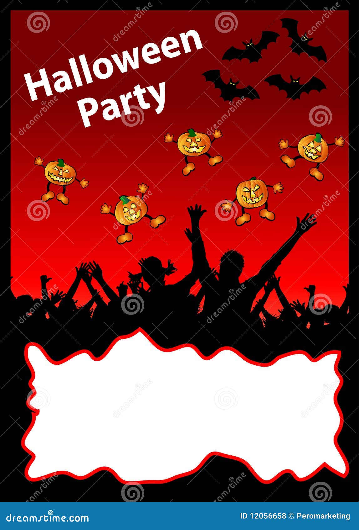 Halloween Party Placard stock illustration. Illustration of happy ...
