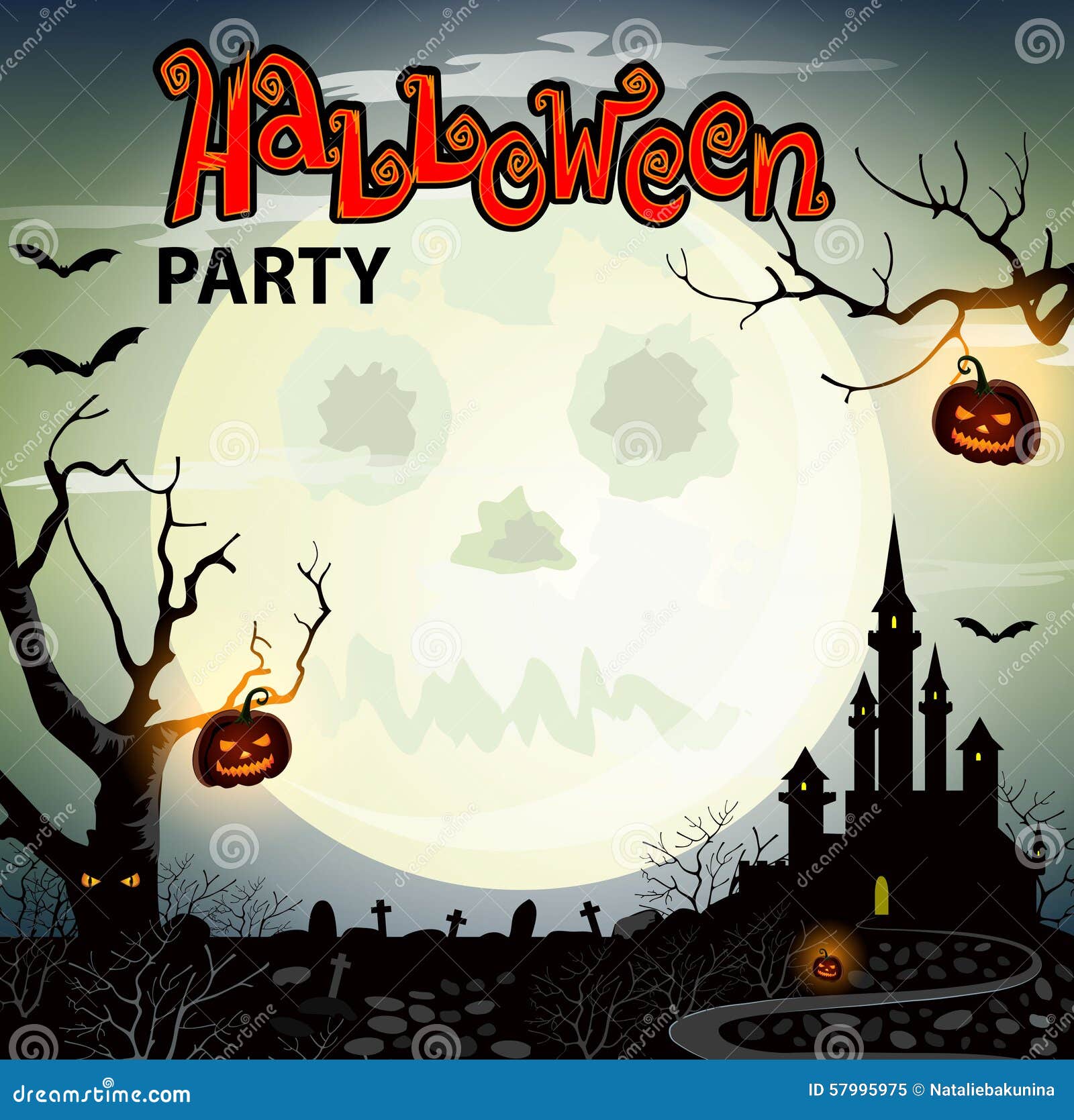 Halloween party poster. stock vector. Illustration of illustrations ...