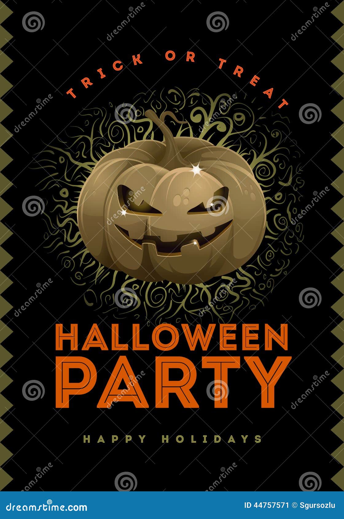 Halloween Party Poster stock vector. Illustration of night - 44757571