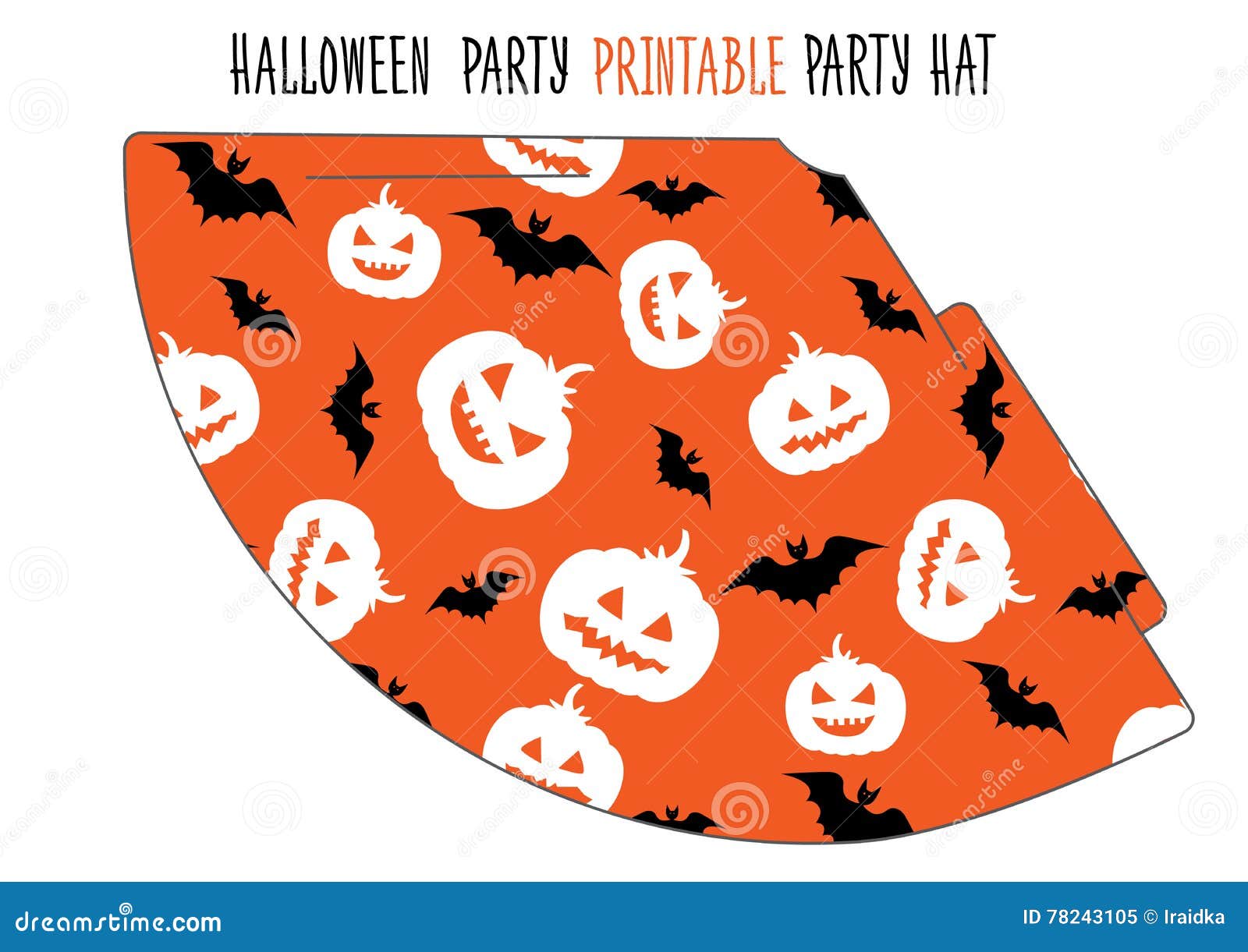 Halloween Party. Printable Hat Stock Illustration - Illustration of ...
