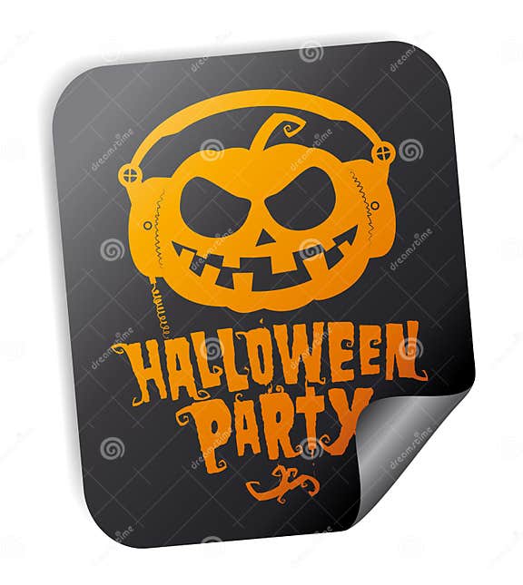 Halloween party sticker stock vector. Illustration of halloween - 16316867