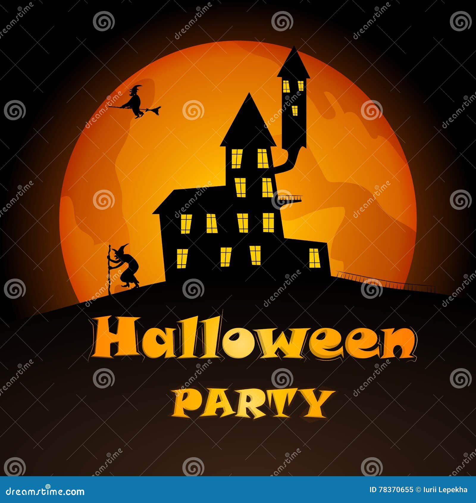 Halloween Party. Vector Illustration Stock Illustration - Illustration ...