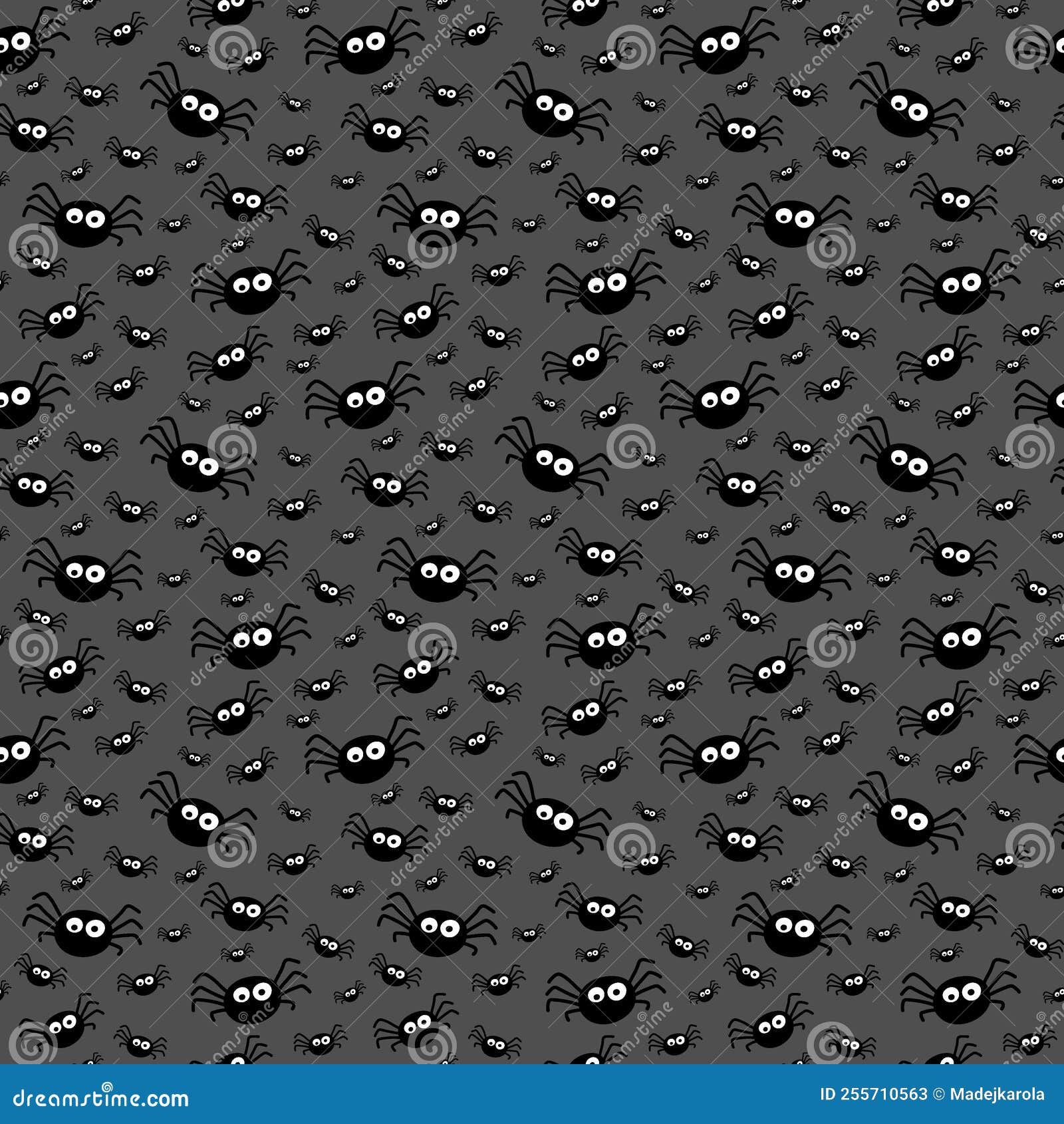Halloween Pattern with Funny Spiders. Wallpaper Stock Illustration ...