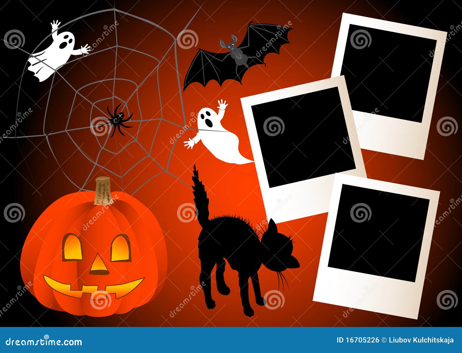 Halloween with Photo Frames. Vector. Stock Vector - Illustration of ...