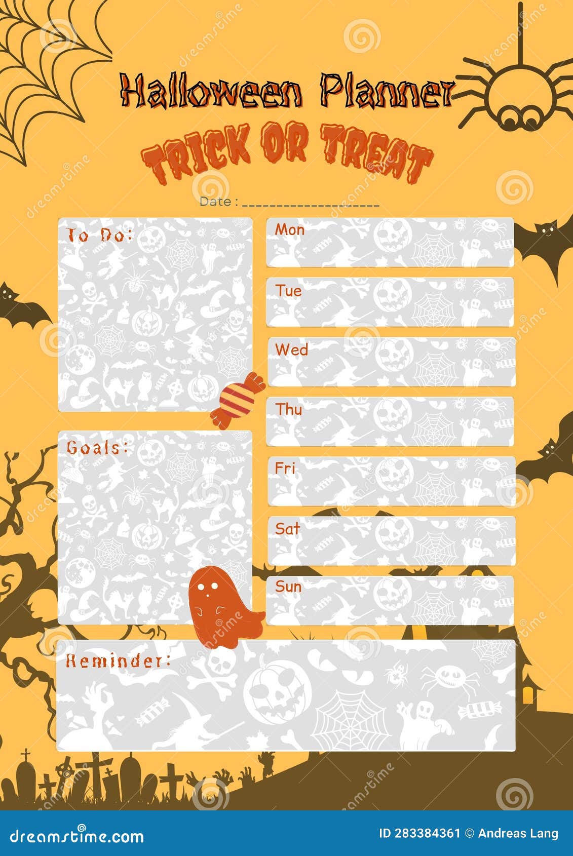 Halloween Planner Digital Planning Insert Sheet Printable Page Template ...