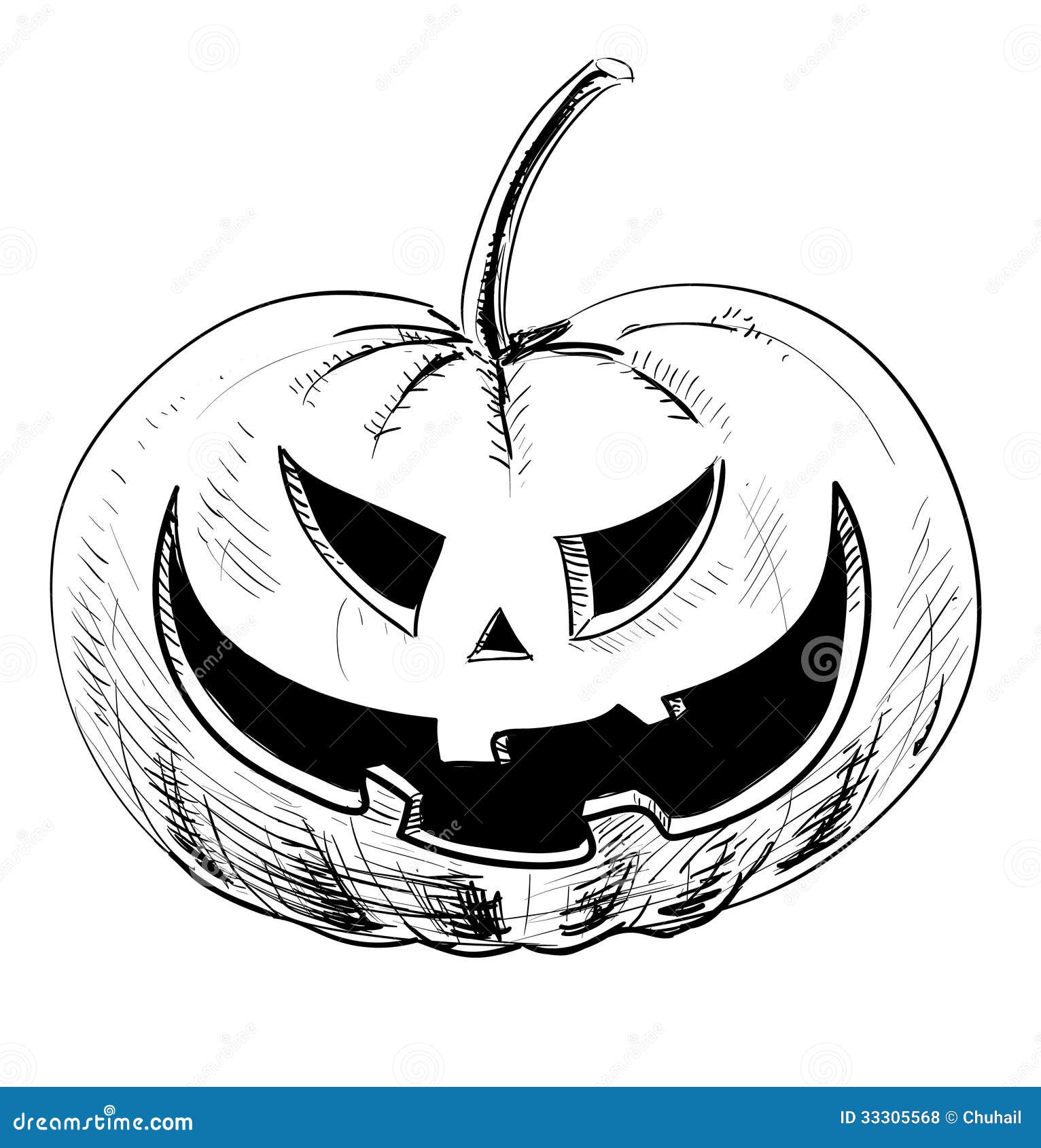 Halloween-pompoen Met Kwade Enge Glimlach Vector Illustratie ...
