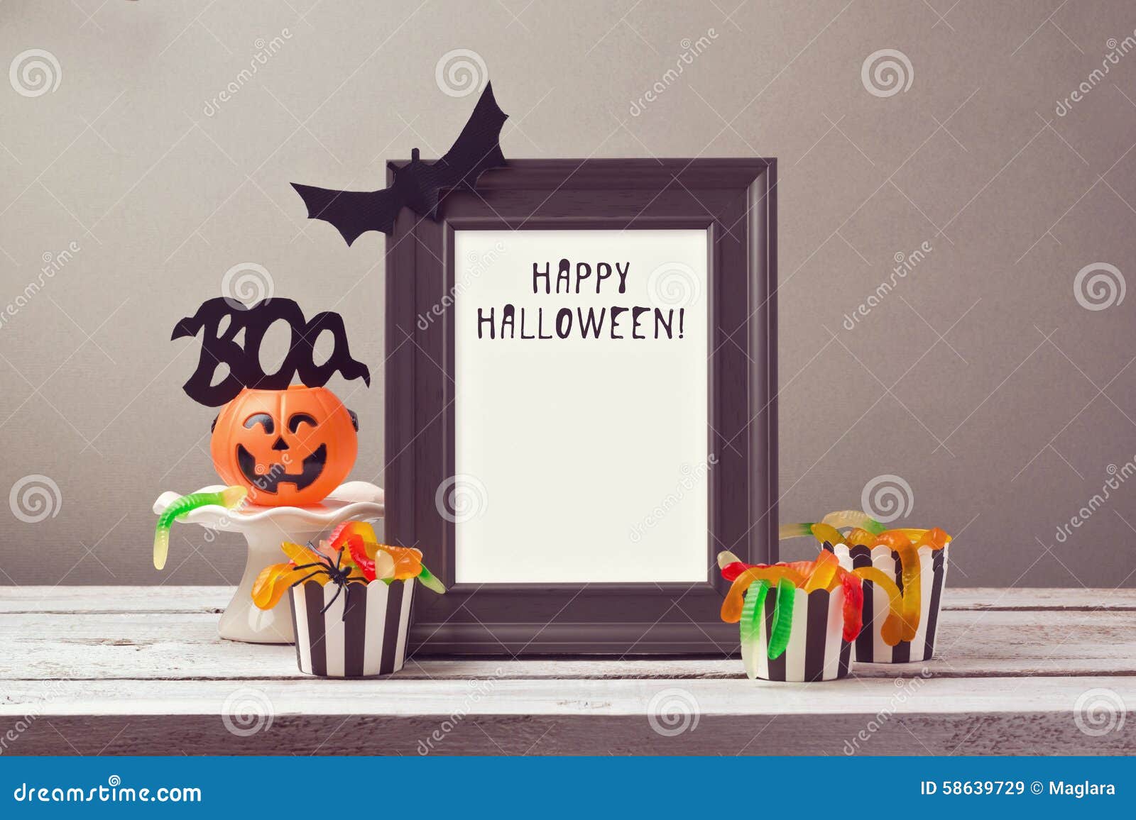 Halloween Poster Mock Up Template Stock Image - Image of bucket, spider ...