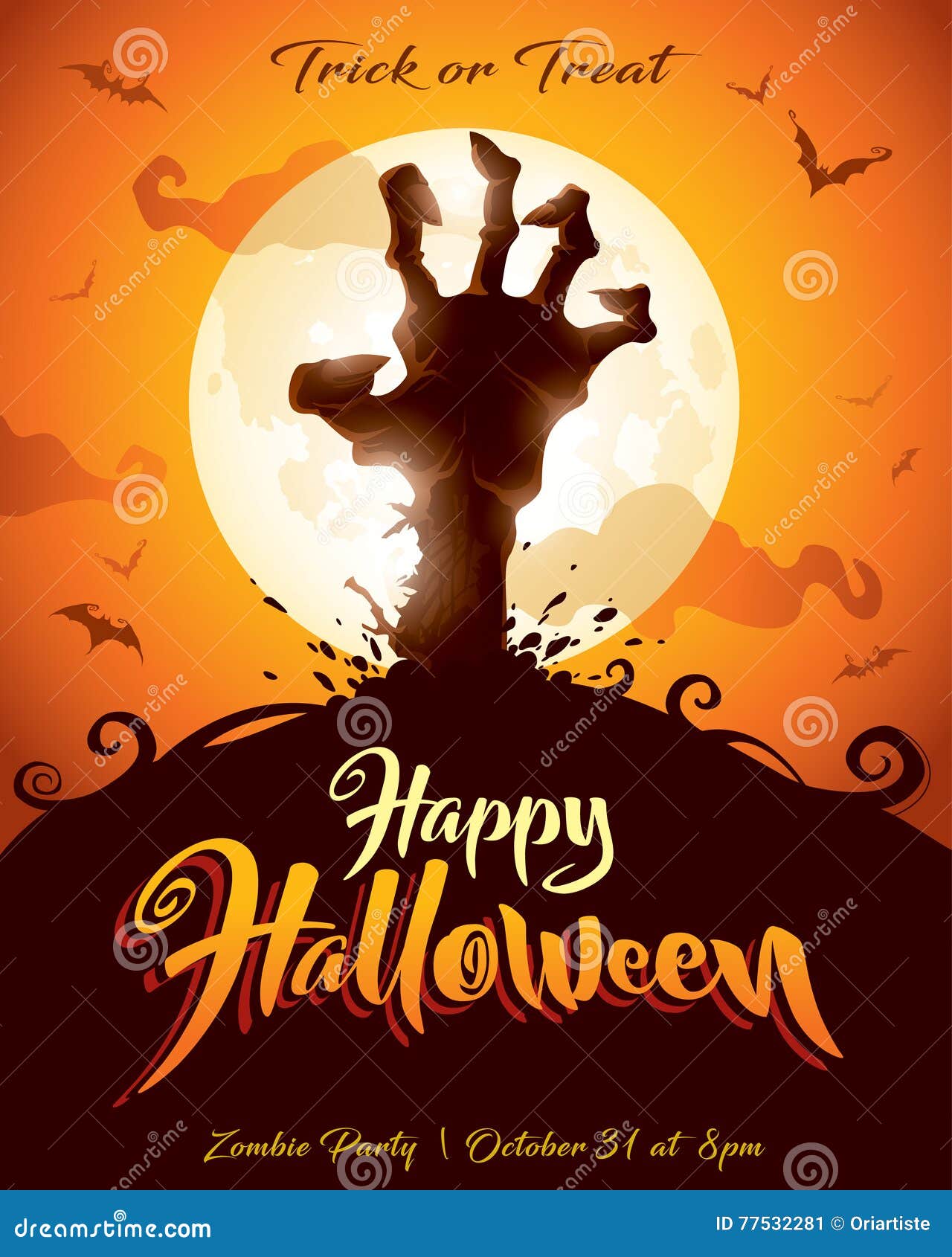 Poster Zombie Outbreak Sign Board Vector Illustration | CartoonDealer ...