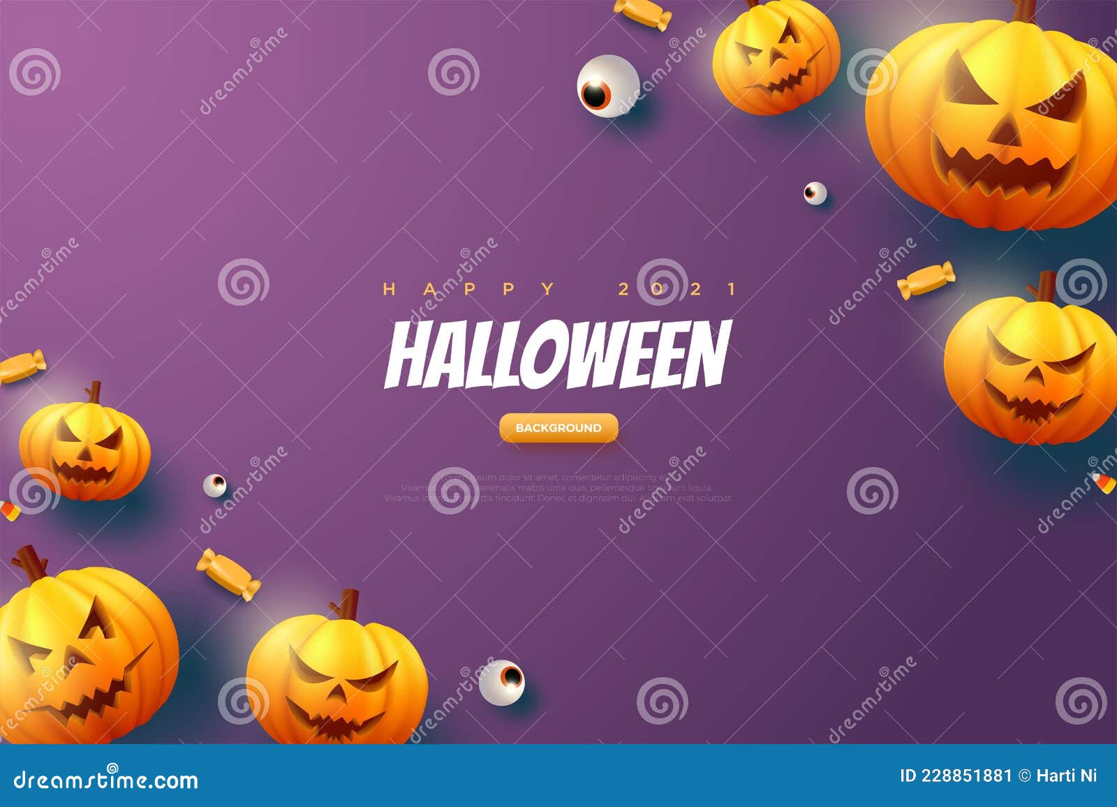 Halloween Pumpkin Blue Background Illustration Stock Vector ...