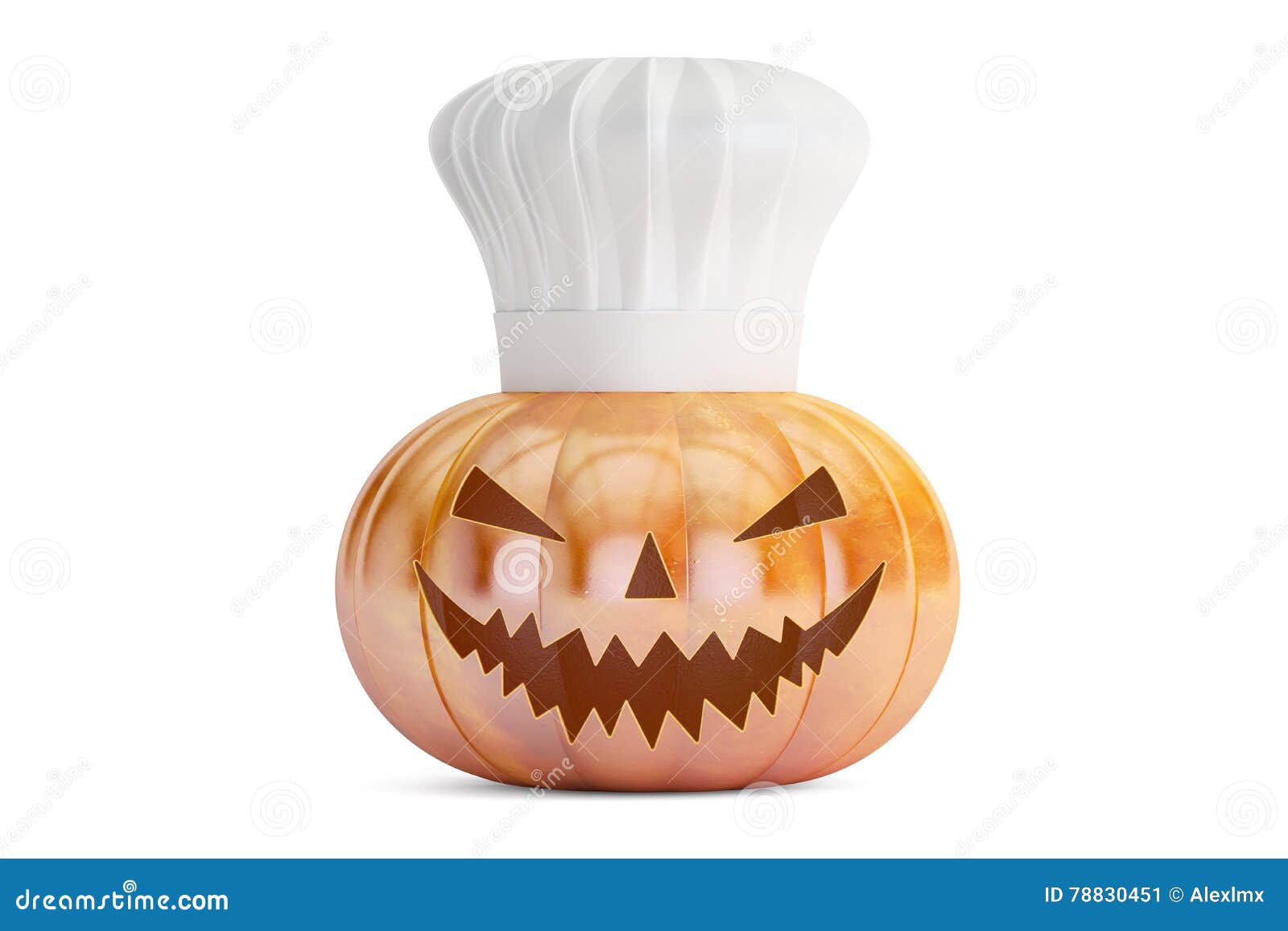 Halloween Pumpkin with Chefs Hat Stock Illustration - Illustration of ...