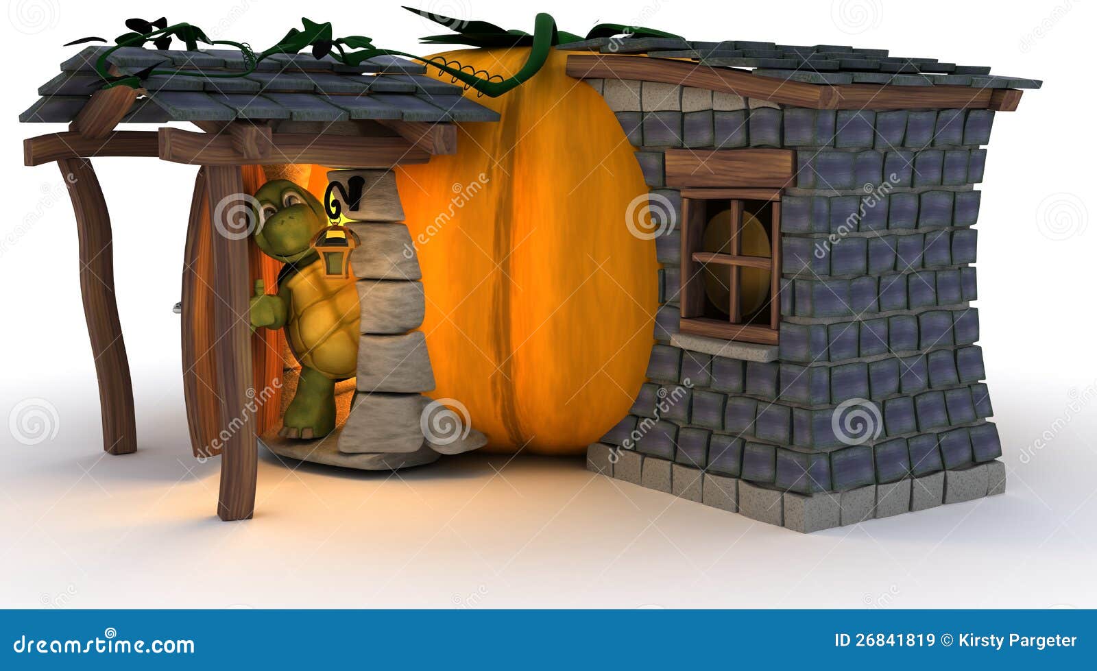 Halloween Pumpkin Cottage stock illustration. Illustration of carapace ...