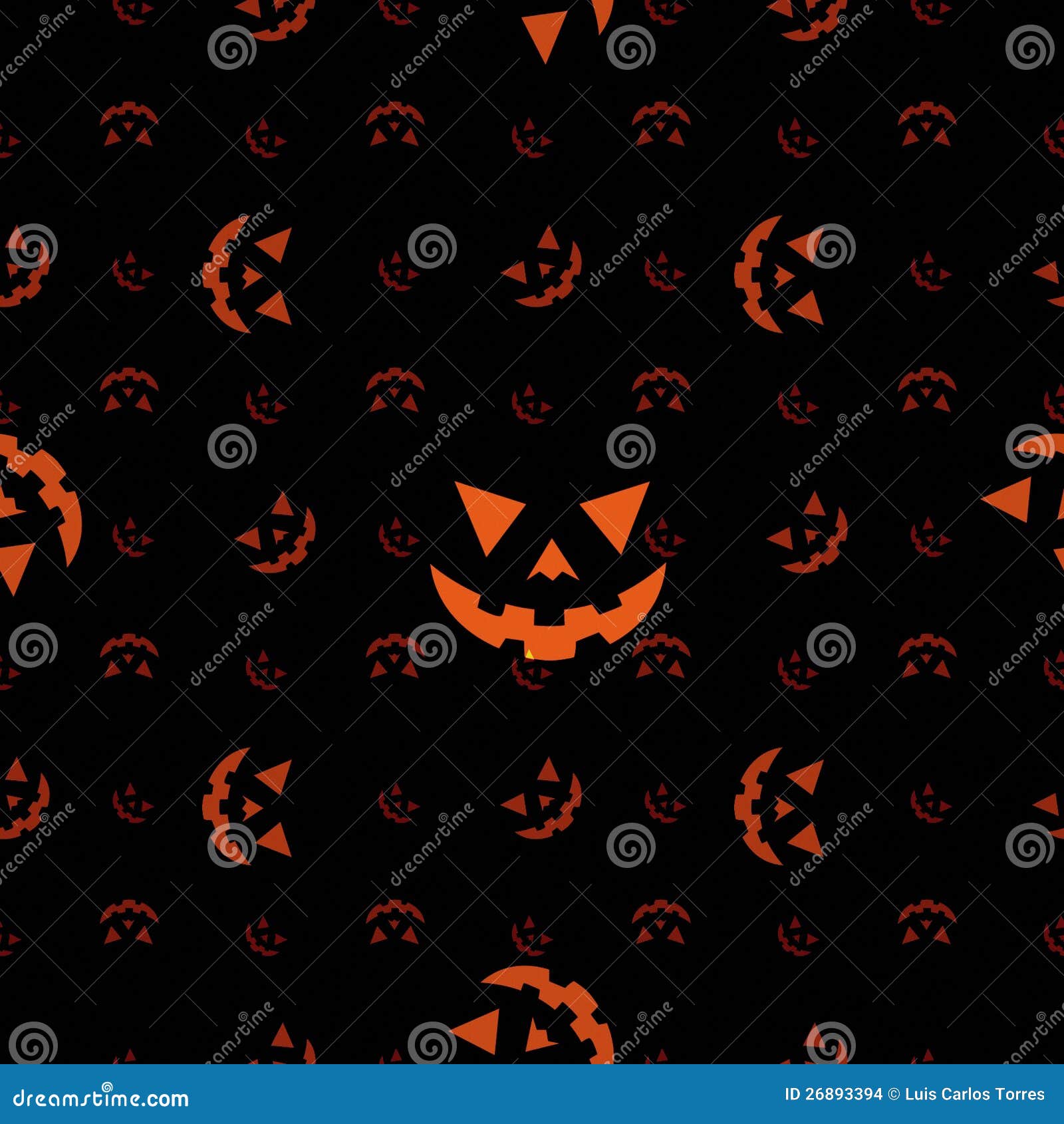 Halloween Pumpkin Face (Seamless Texture) Stock Images - Image: 26893394