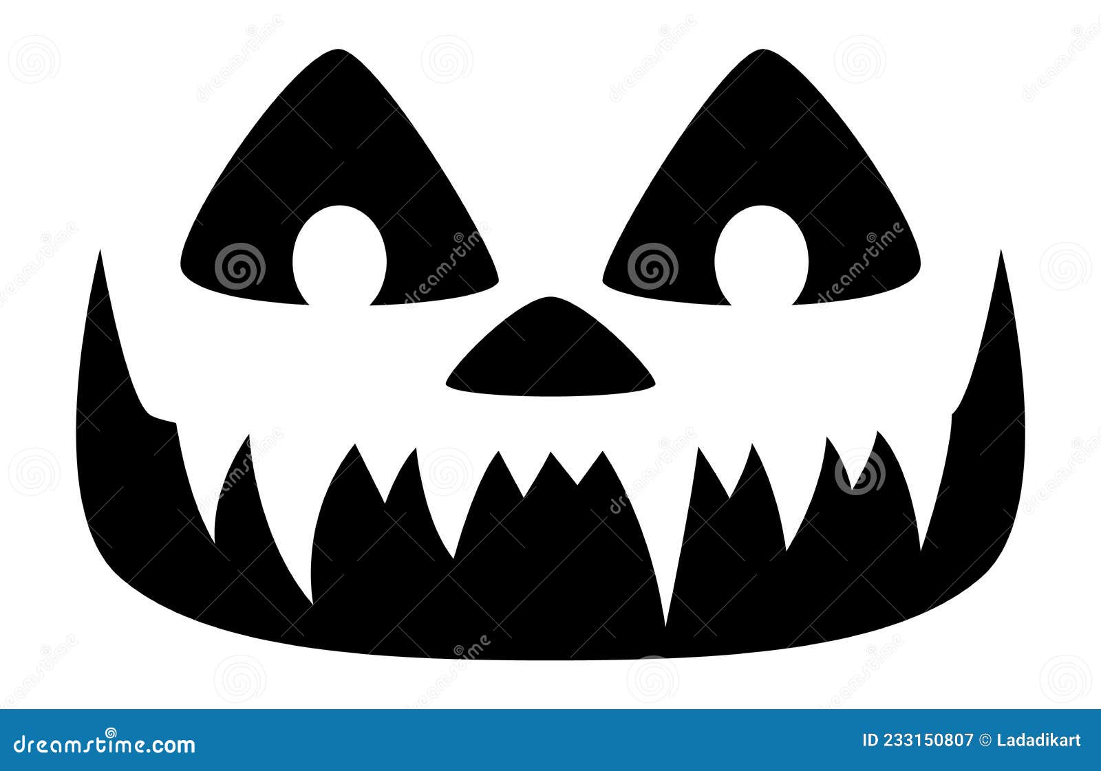 Halloween Pumpkin Face. Spooky Sharp Teeth Stock Vector - Illustration ...