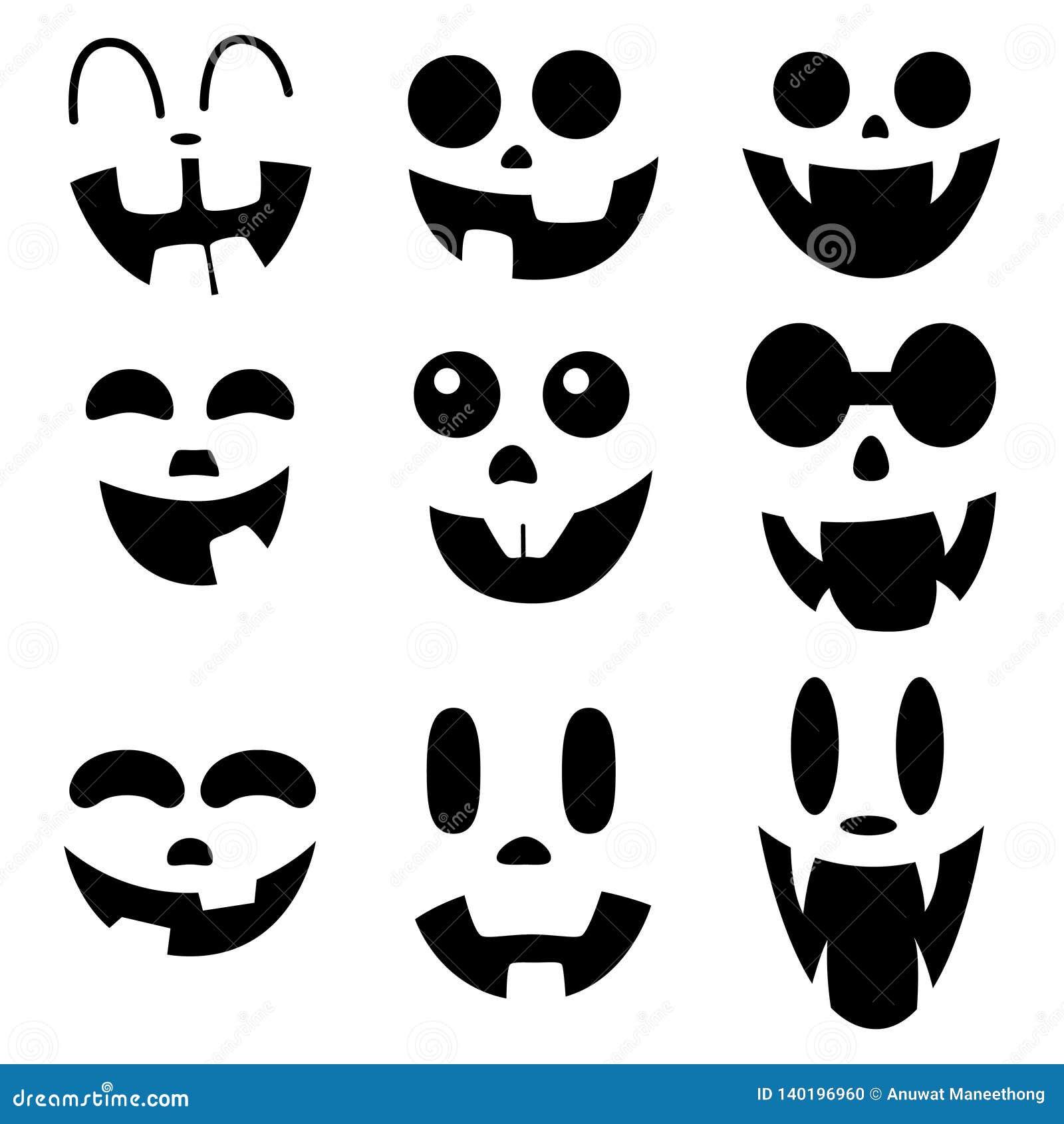 Halloween Pumpkin Faces Smile and Fun by Vector Stock Vector ...