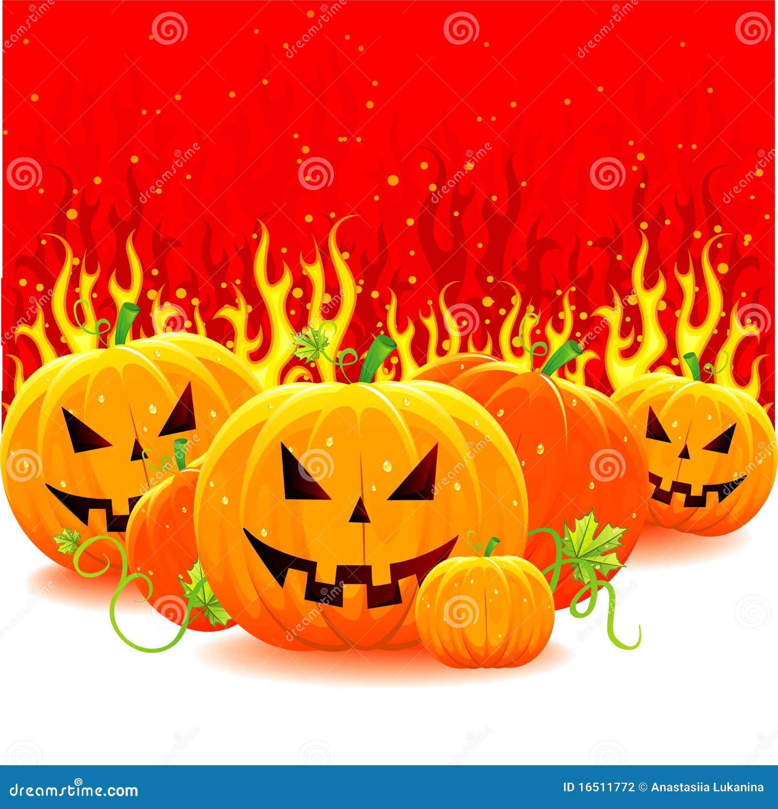 Halloween Pumpkin with Fire Stock Vector - Illustration of black ...