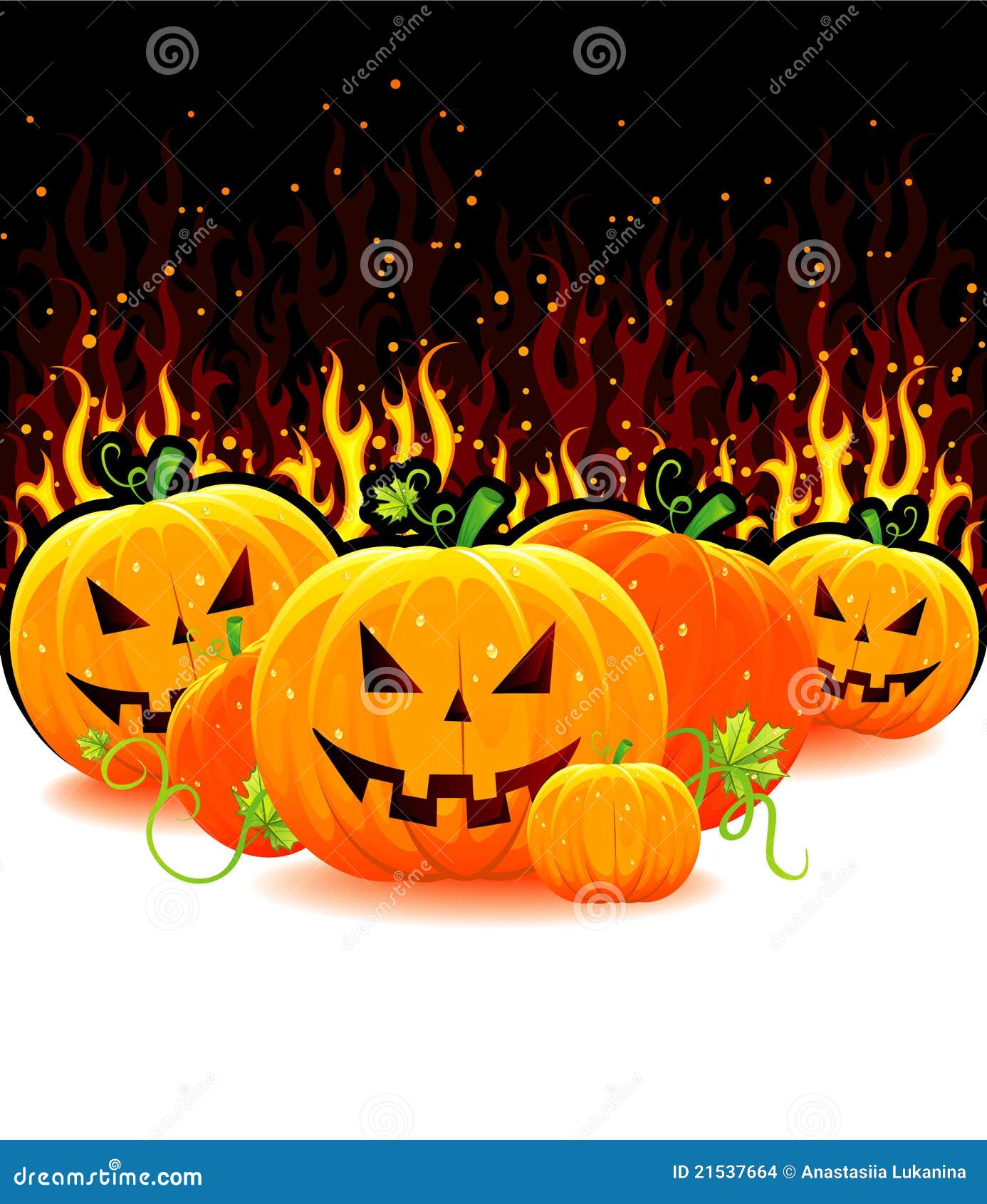 Halloween Pumpkin with Fire Stock Vector - Illustration of fear, banner ...