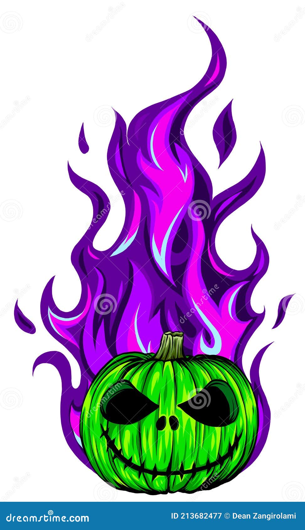 Colored Pumpkin on Fire Vector Illustration Design Stock Vector ...