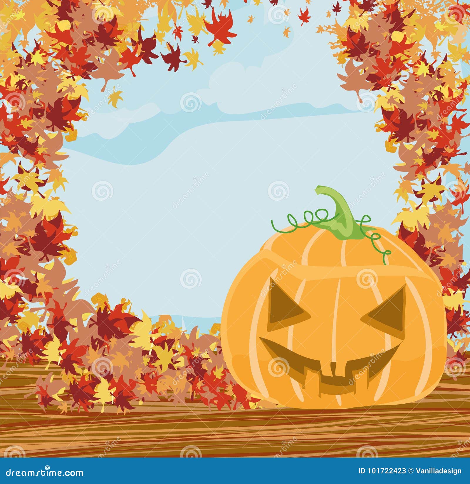Halloween pumpkin frame stock vector. Illustration of gold - 101722423