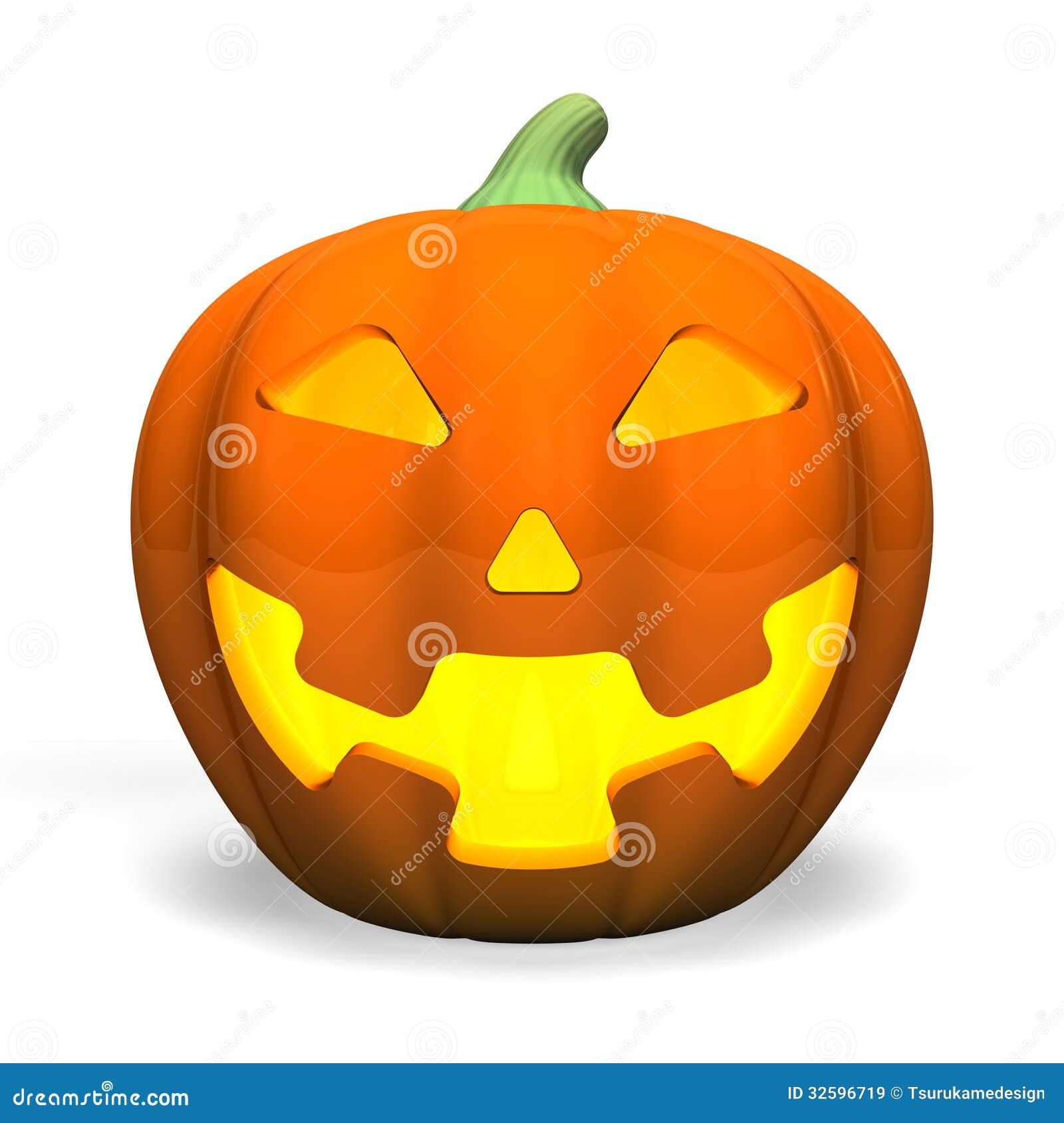 Halloween Pumpkin Front View Stock Illustration - Illustration of doll ...