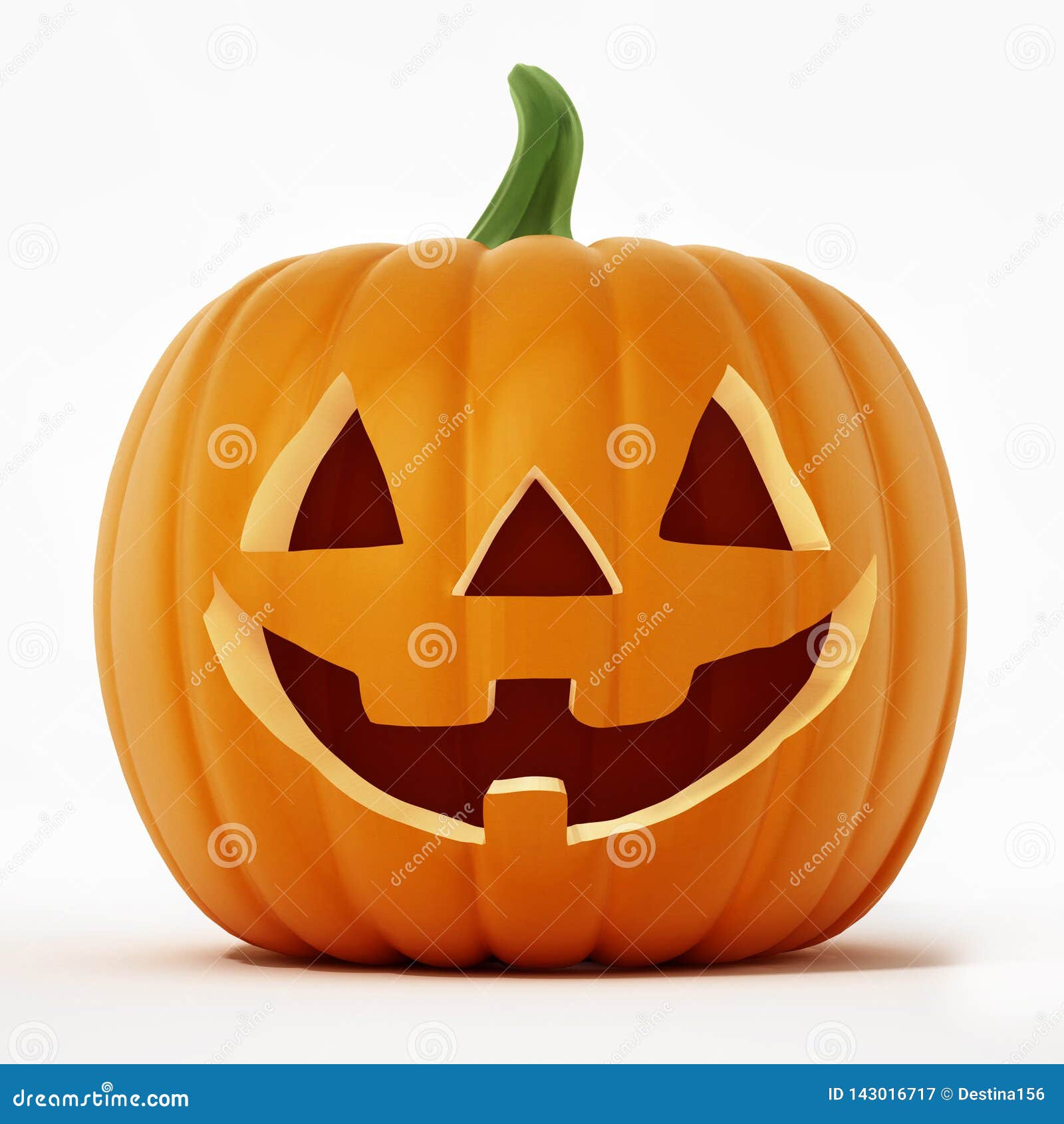 Halloween Pumpkin with a Funny Smiling Face. 3D Illustration Stock ...