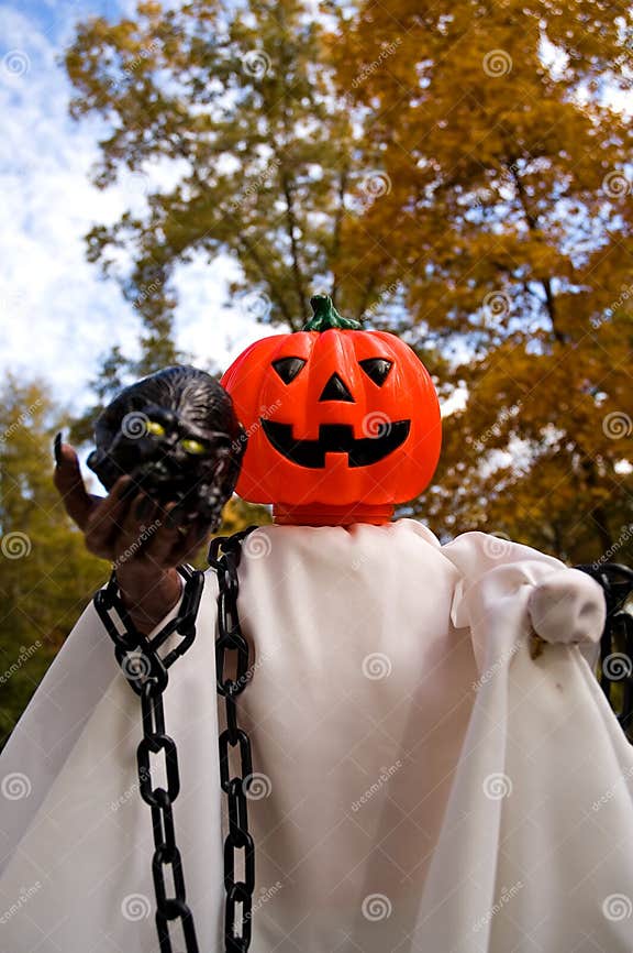 Halloween Pumpkin Head Ghost-2 Stock Image - Image of autumn, doll: 1487823