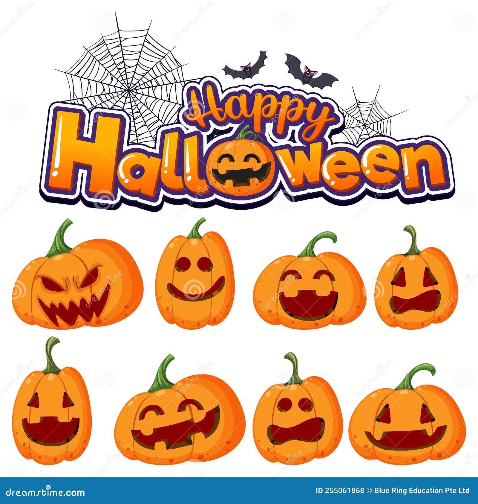 Halloween Pumpkin Or Jack O Lantern Stock Vector Illustration Of Artistic Adorable 255061868