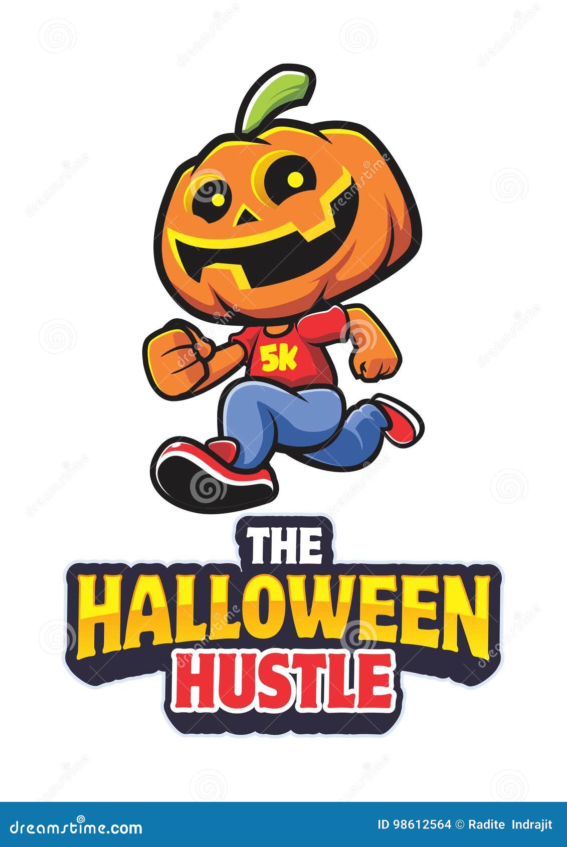 HALLOWEEN PUMPKIN RUNNING 5K Stock Illustration - Illustration of ...