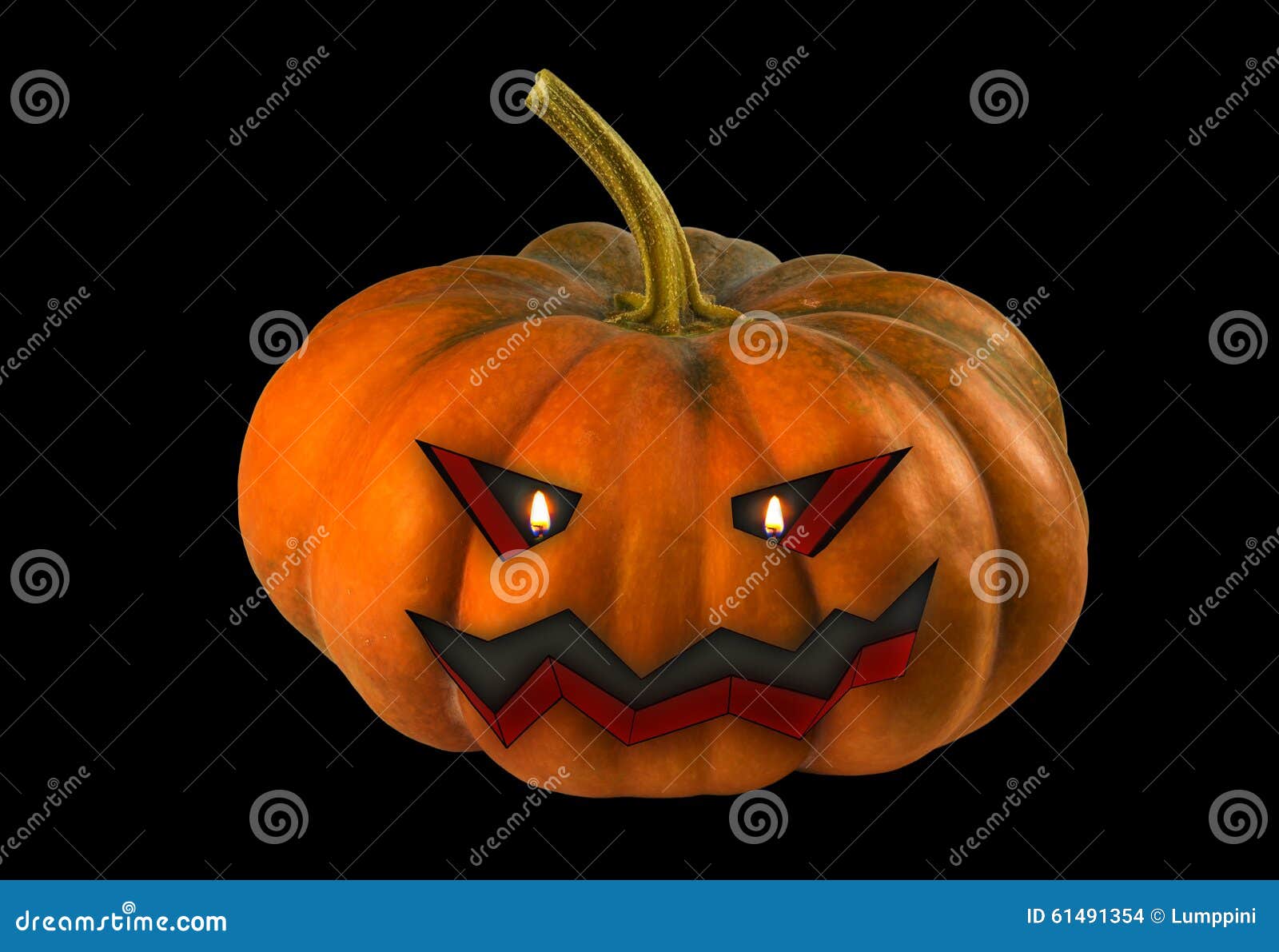 Halloween Pumpkin with Scary Face Stock Photo - Image of night ...