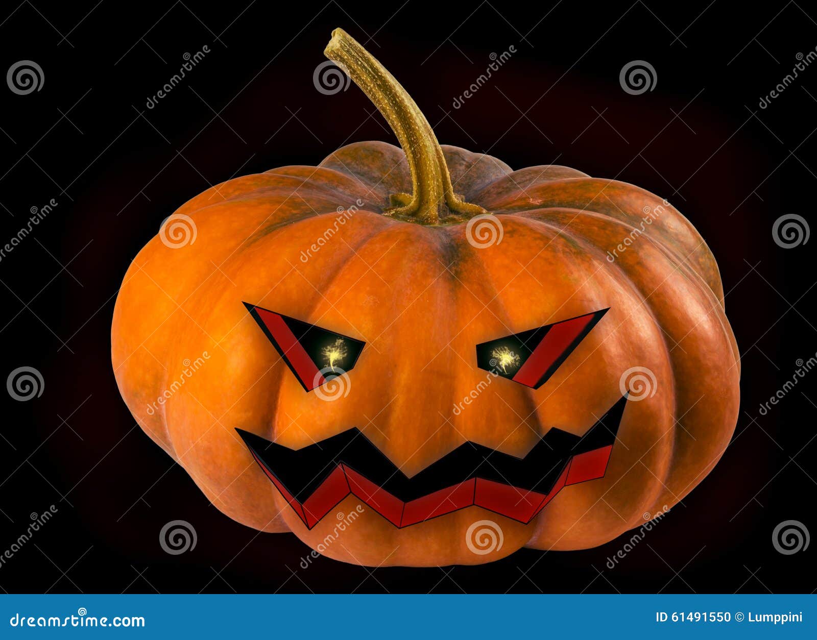 Halloween Pumpkin with Scary Face Stock Photo - Image of haunting, cute ...