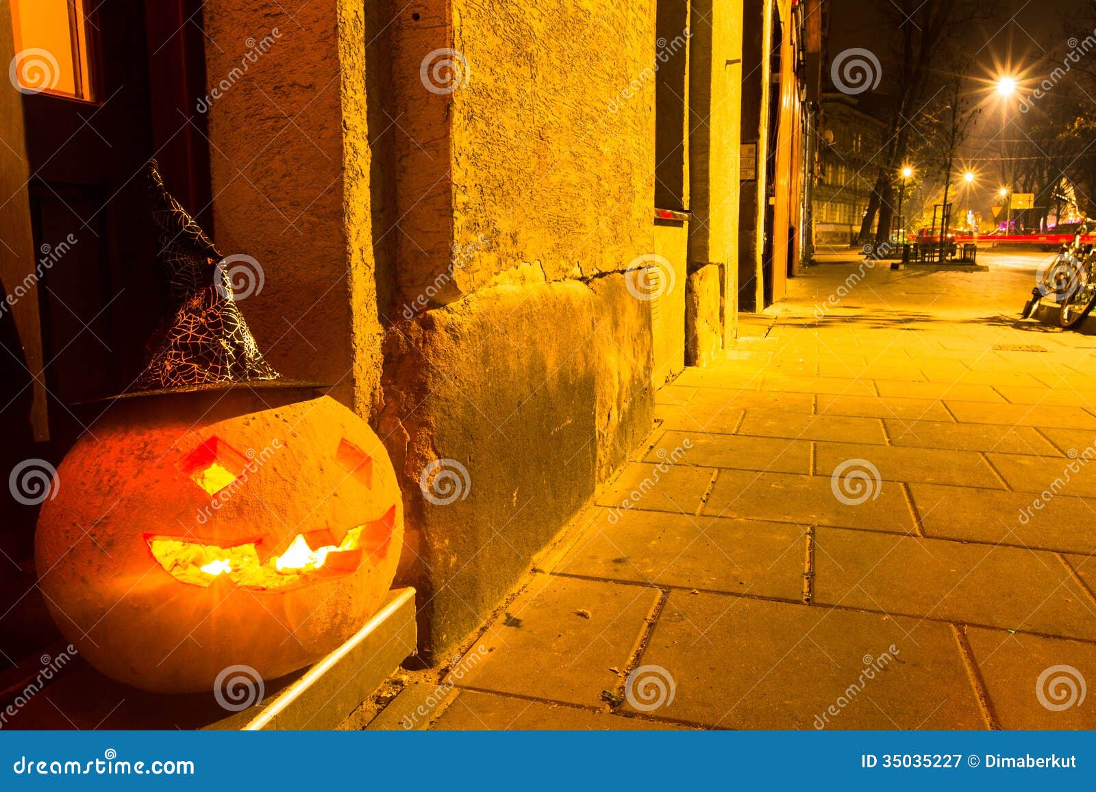 Halloween Pumpkin in the Street. Stock Image - Image of allhallows ...