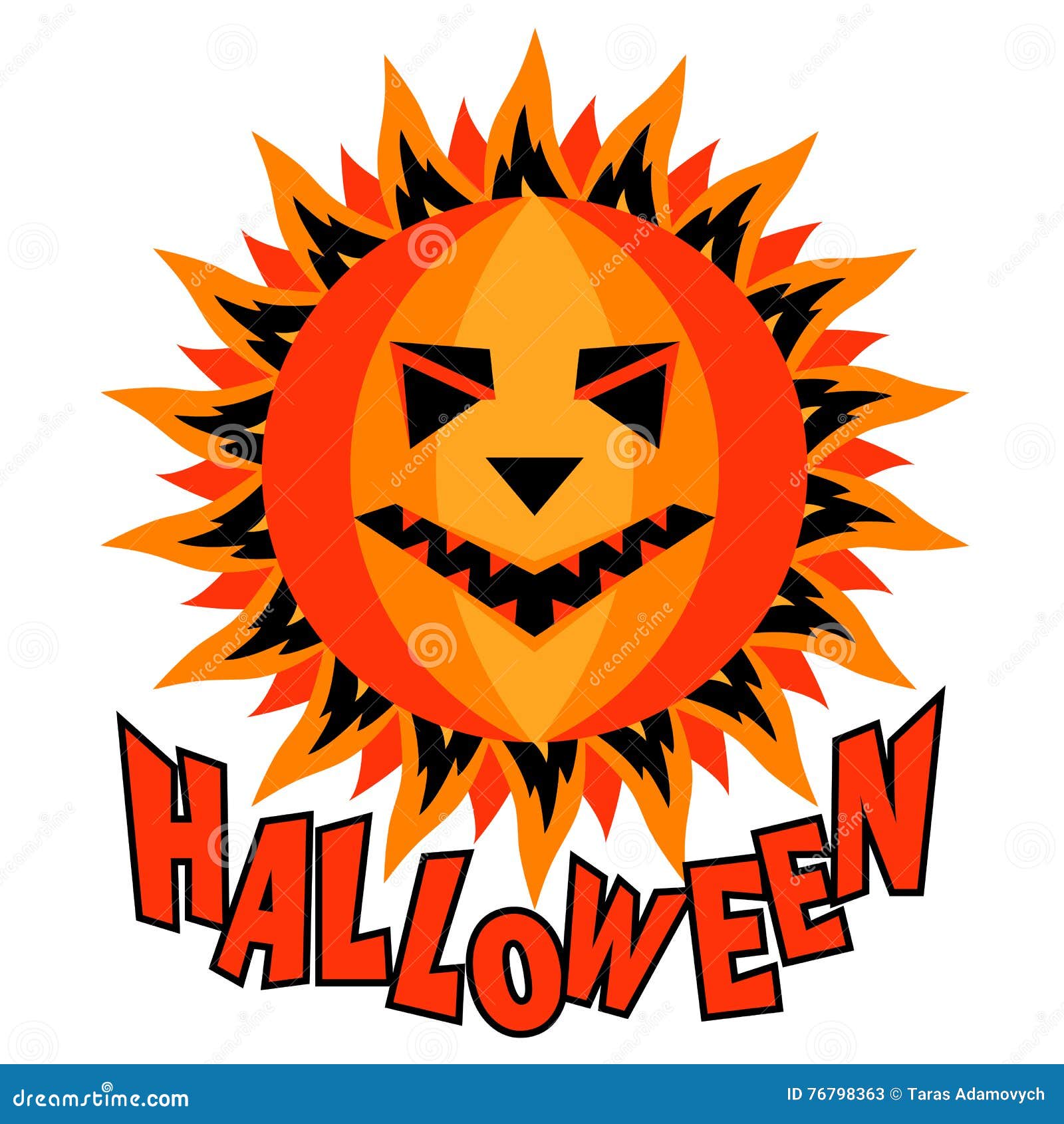 Halloween Pumpkin Sun Inscription Vector Illustration Stock Vector ...