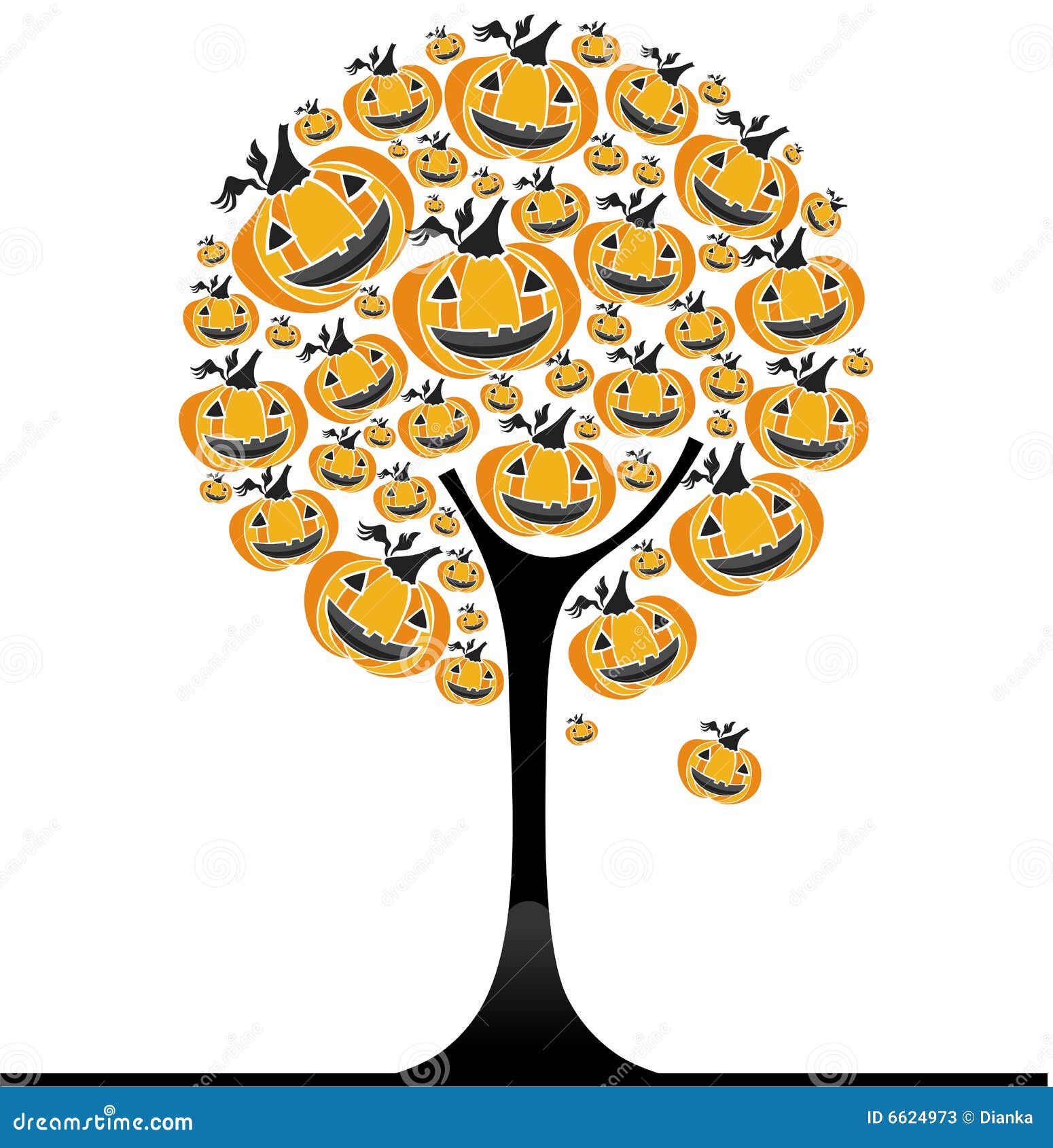 Pumpkin Tree Cartoon