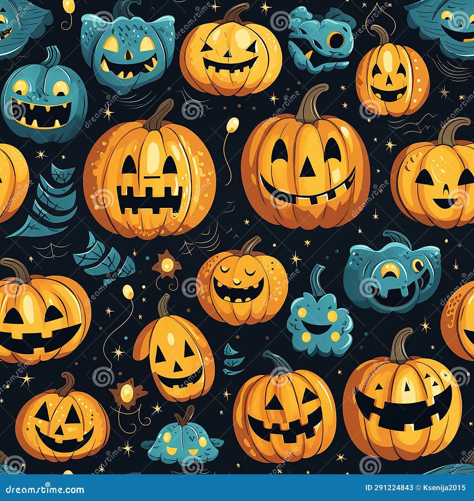 Halloween Pumpking Vector Set Illustration. Royalty-Free Cartoon ...
