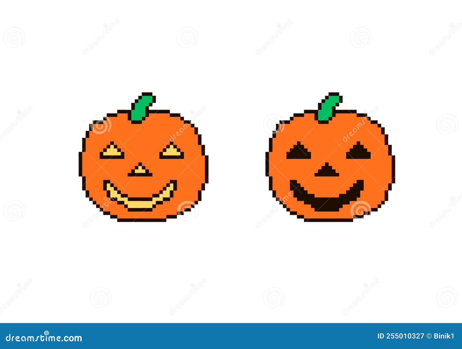 Halloween Pumpkins Pixel 8 Bit Colored Icon Vector Stock Vector ...
