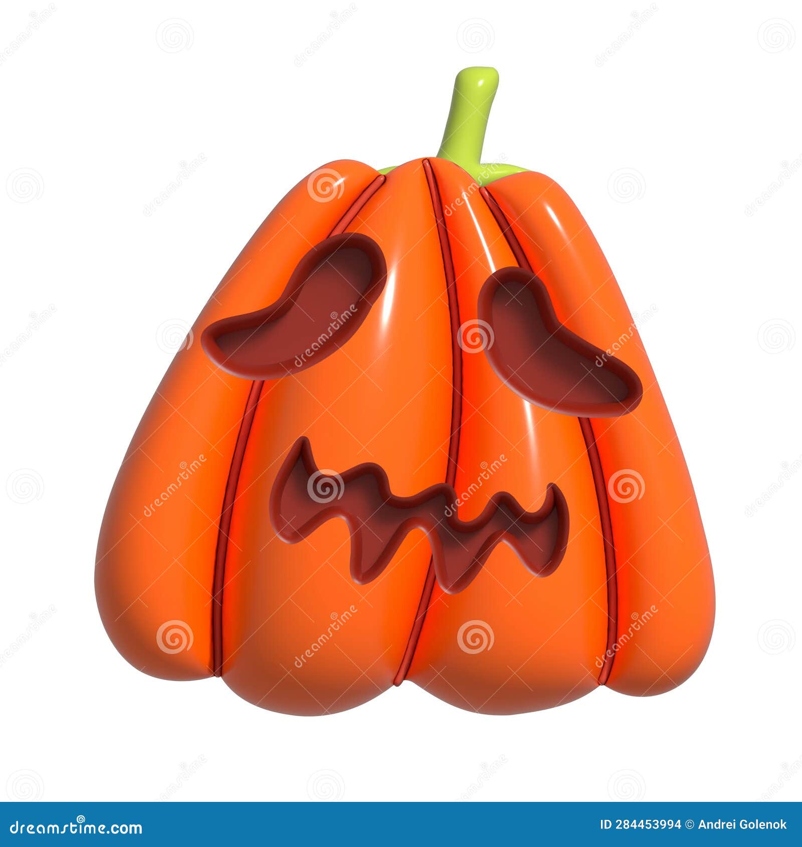 Halloween Pumpkin. Realistic 3d Orange Pumpkin with Scared Face Emotion ...