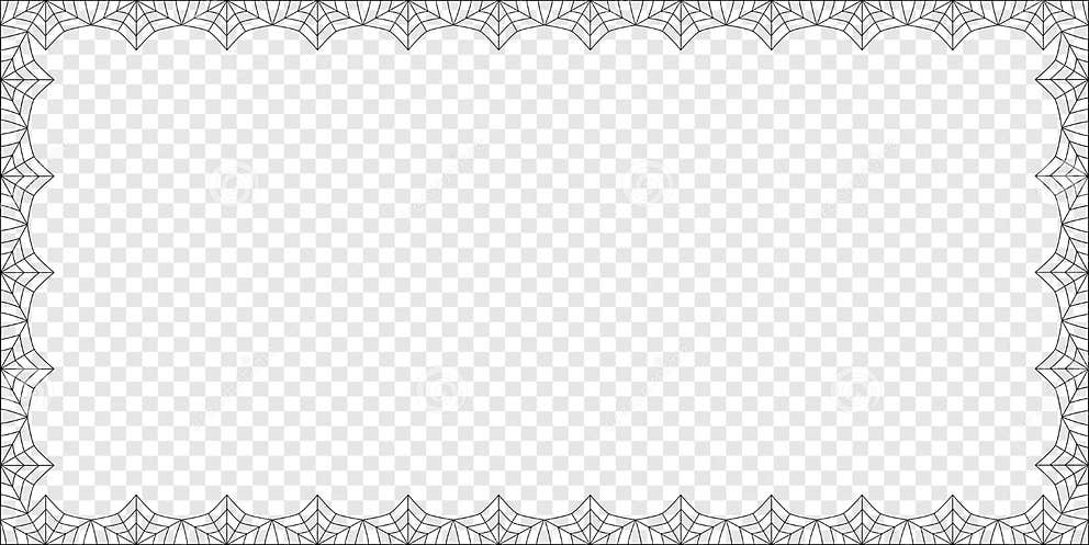Halloween Rectangle Spider Web Border on Transparent Background Stock ...