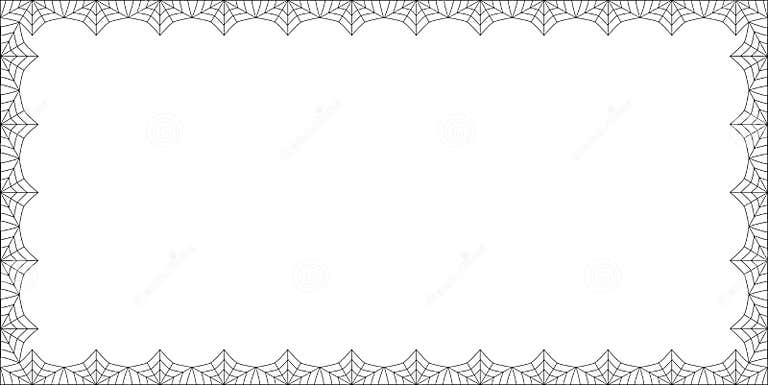 Halloween Rectangle Spider Web Border on White Background Isolated ...