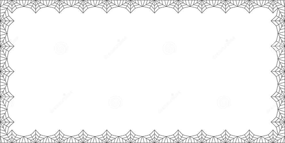 Halloween Rectangle Spider Web Border on White Background Isolated ...