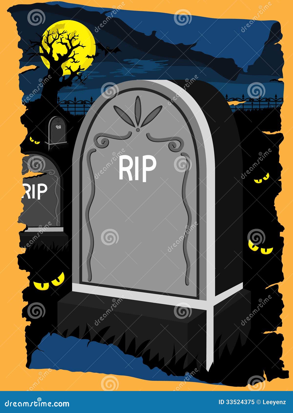 Halloween RIP Tombstone stock vector. Illustration of cartoon - 33524375