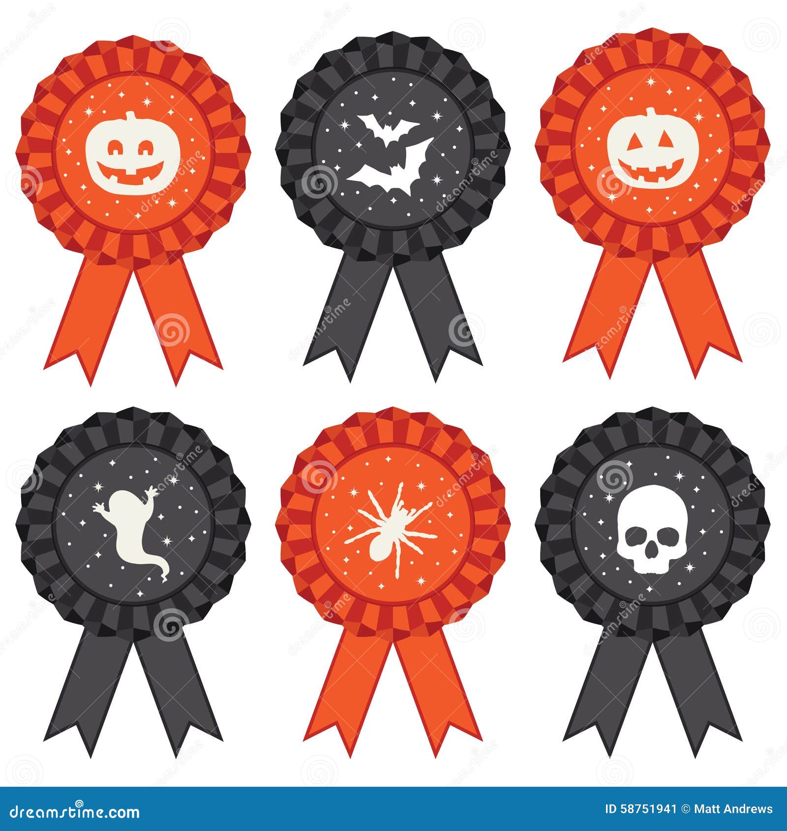 Halloween rosettes stock vector. Illustration of ribbon - 58751941