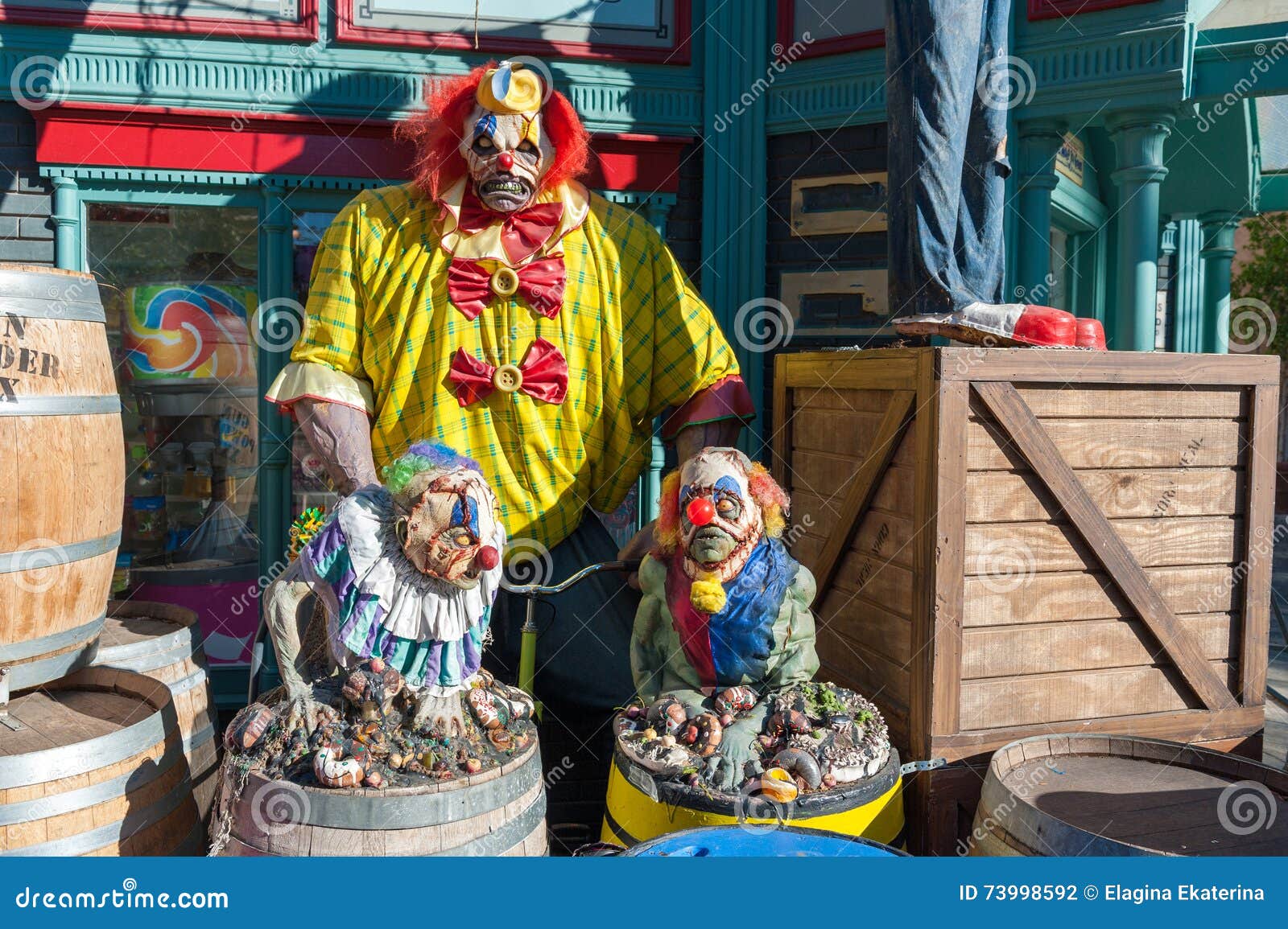 Halloween scary clowns stock photo. Image of group, halloween - 73998592