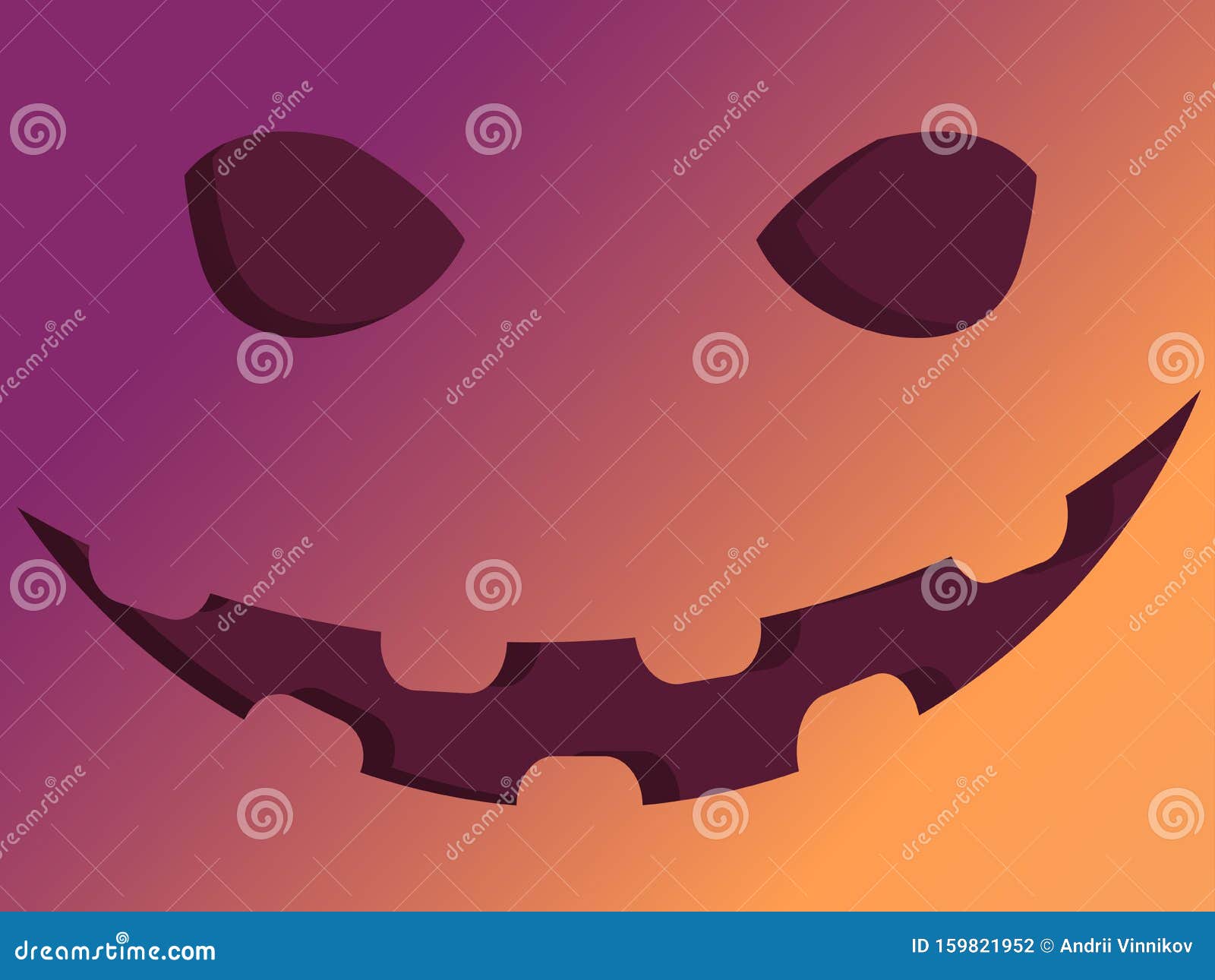 Halloween Scary Face with Gradient. Jack O Lantern Stock Vector ...