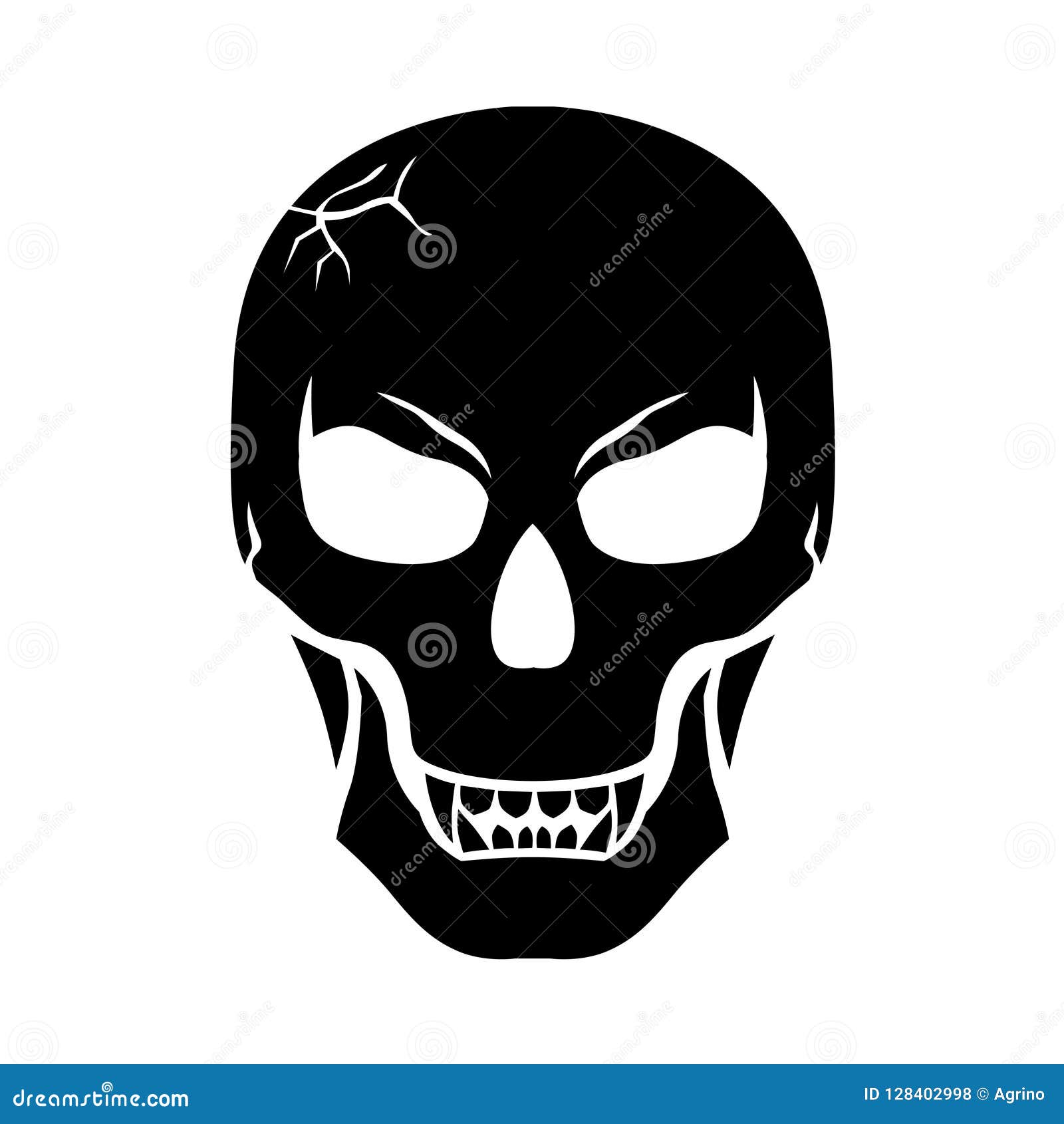 Halloween Scary Fanged Skull Stock Vector - Illustration of skull, cartoon: 128402998