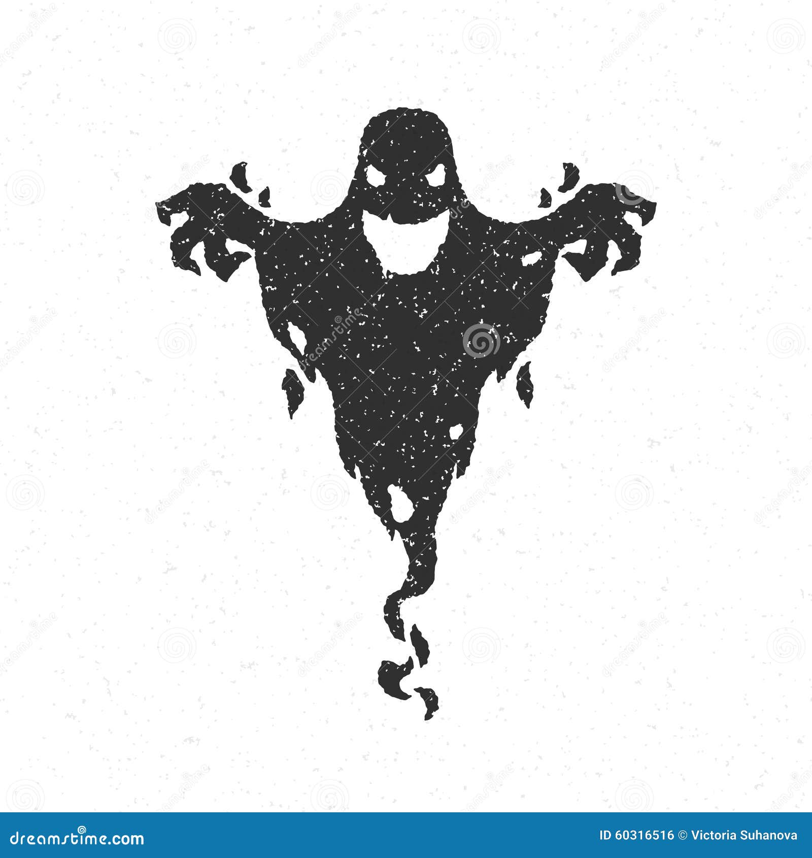 Scary Ghost Monsters For Halloween. A Set Of Spooky Ghost. Cartoon ...