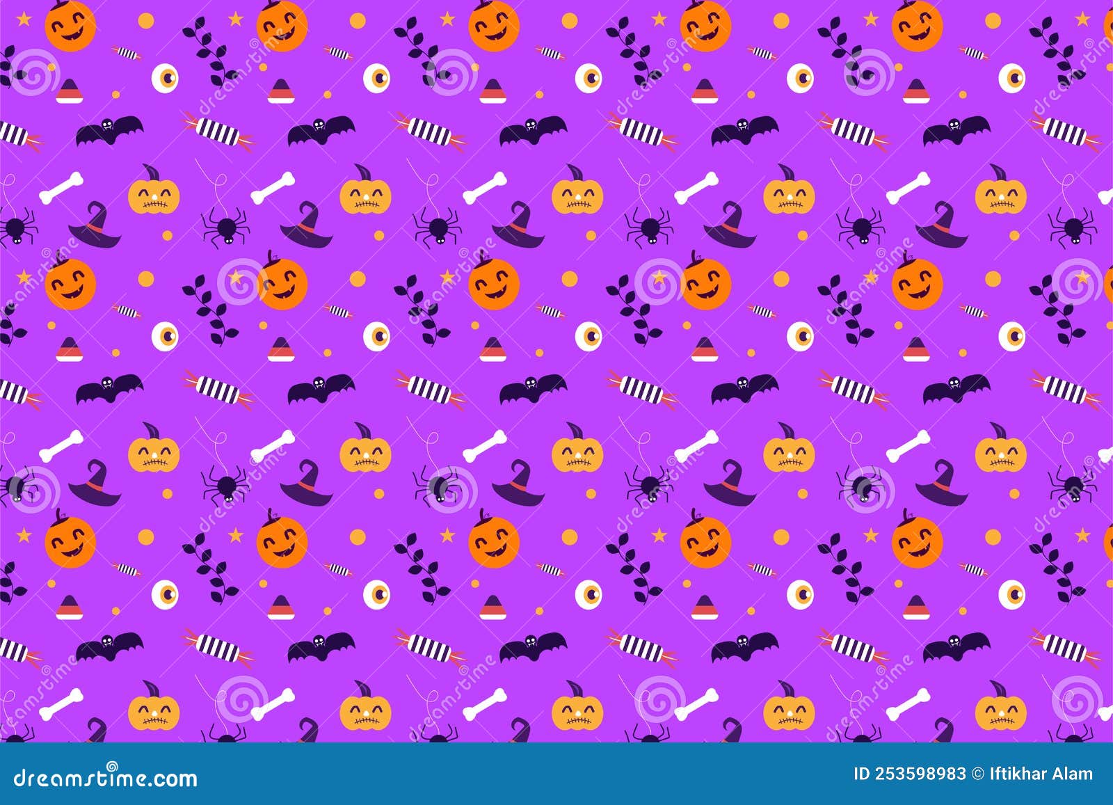 Scary Pattern, Colorful Halloween Smirk Print. Autumn Wallpaper Or ...