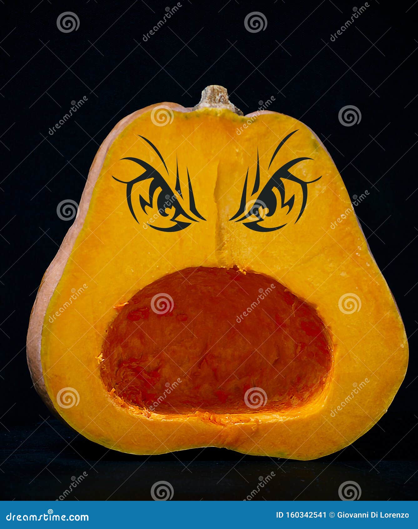 Frightened Pumpkin Face