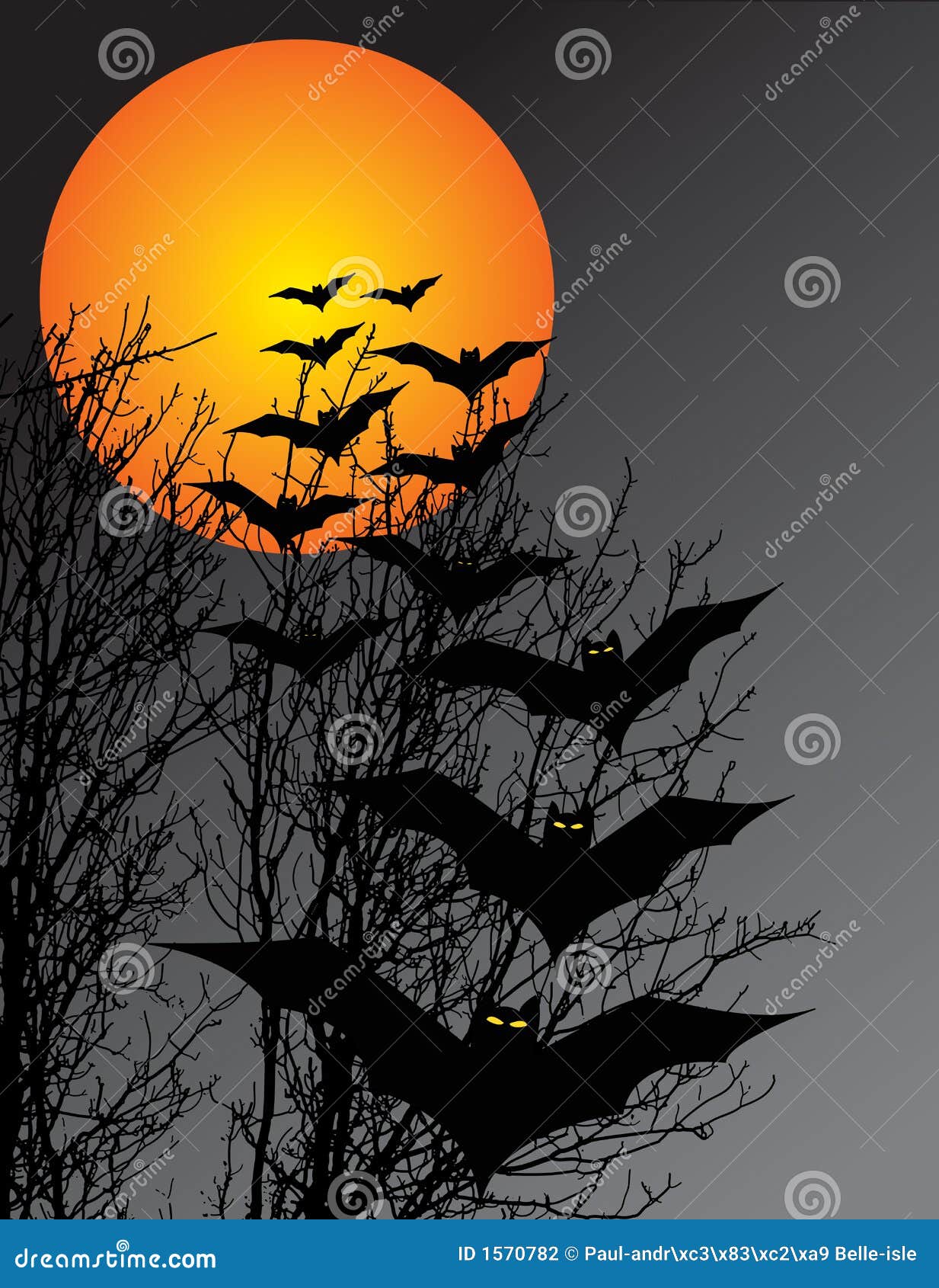 Halloween scene stock vector. Illustration of halloween - 1570782