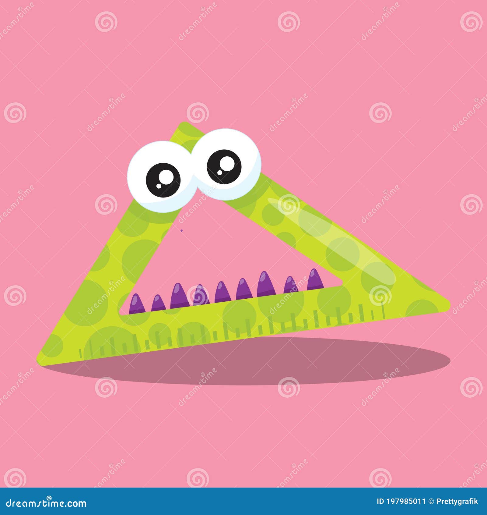 Ruler Triangle Hand Drawn In Doodle Style. Scandinavian Simple ...