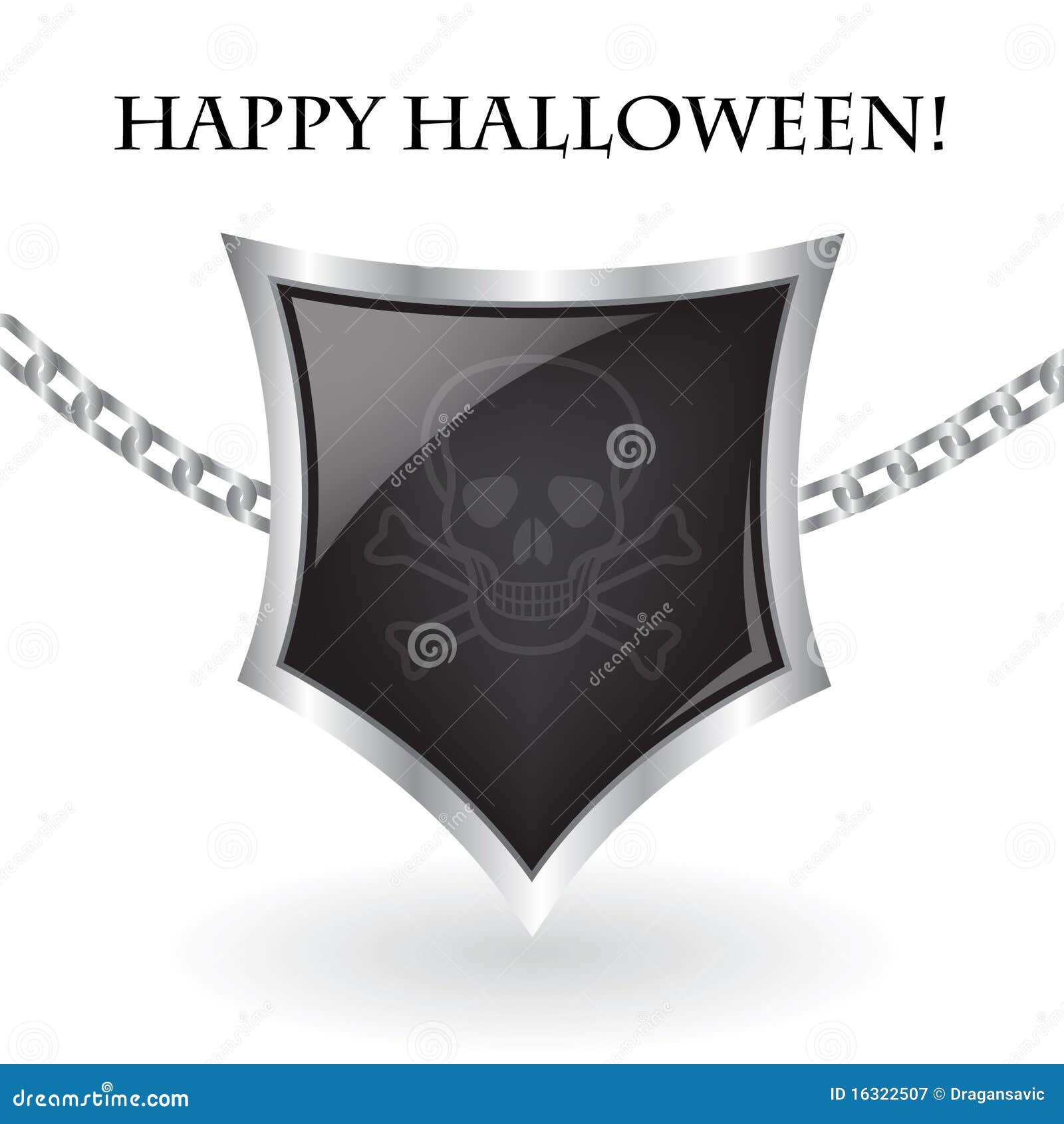 Halloween scull shield stock vector. Illustration of form - 16322507